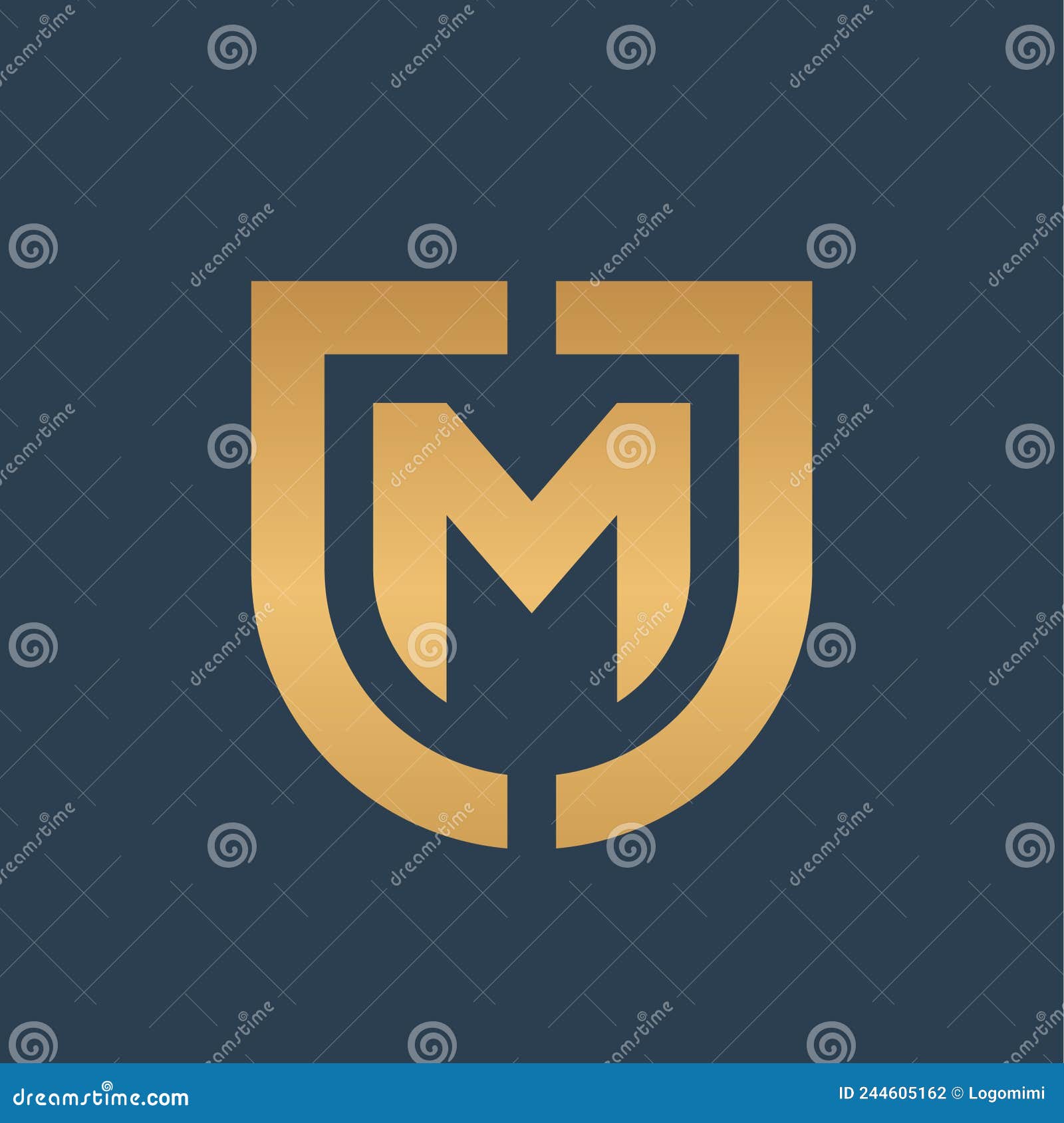 Letter M Shield Logo Design, Security Protection Symbol Stock Vector ...