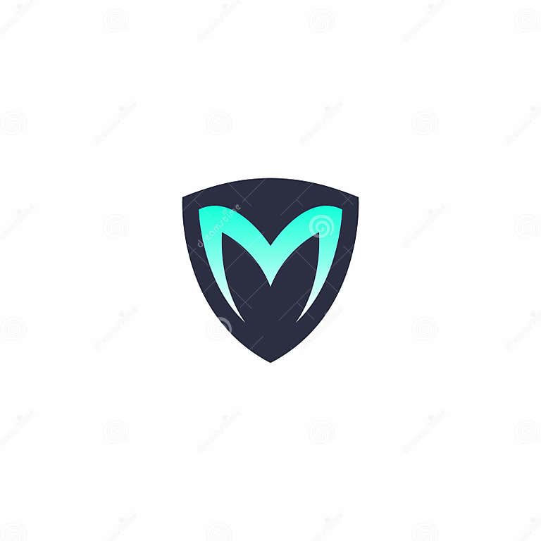 Letter M Shield Logo Template Stock Illustration - Illustration of logo ...