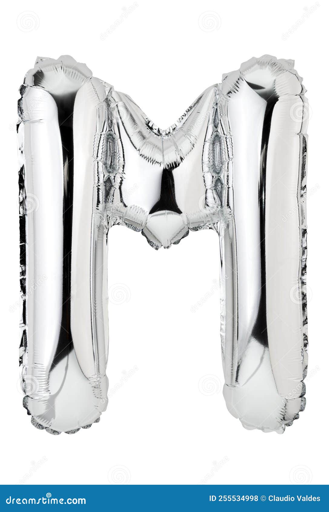 Letter M in Silver Mylar Balloon Isolated Stock Illustration ...