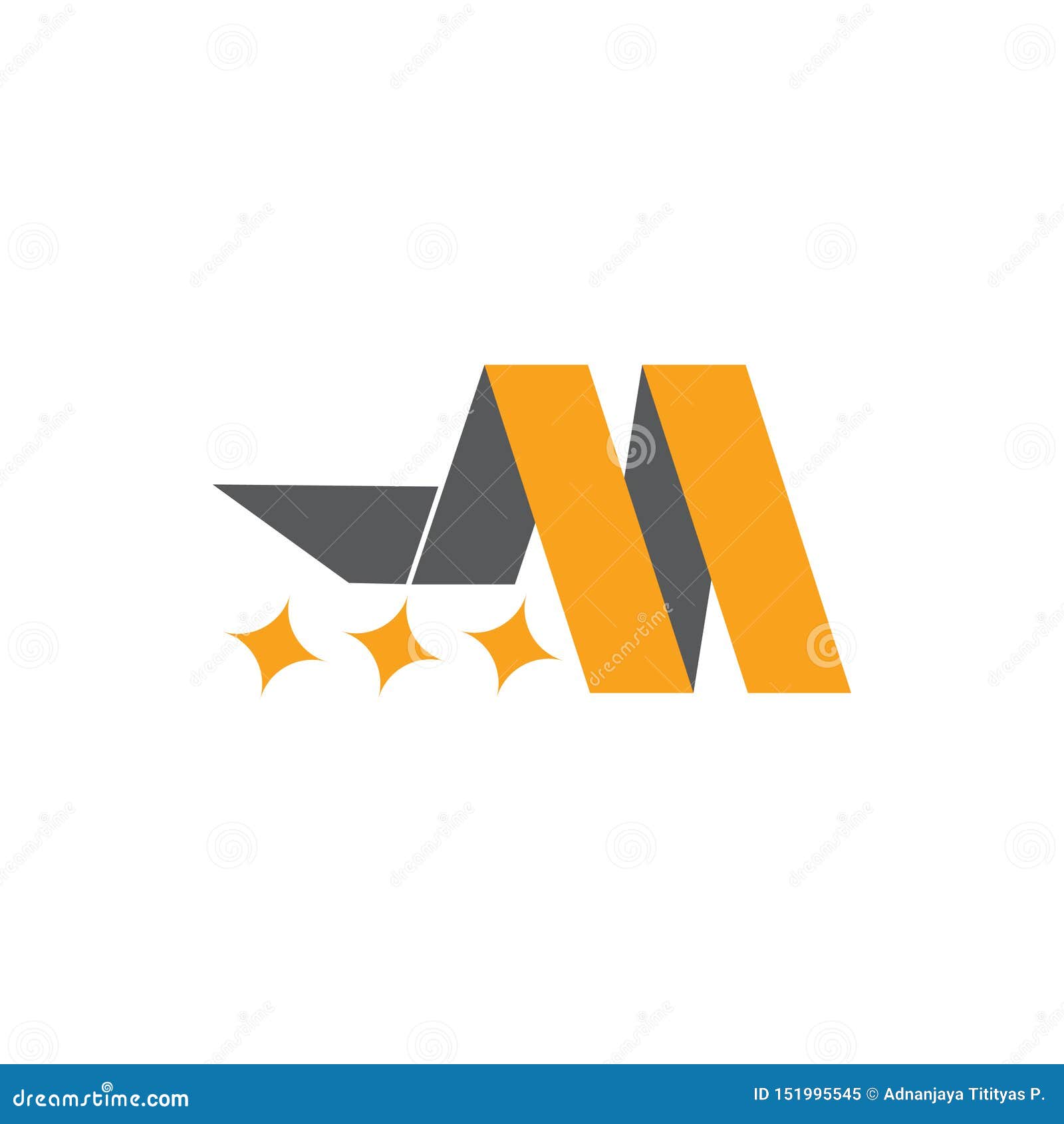 Letter M Simple 3d Ribbon Star Logo Vector Stock Vector - Illustration ...