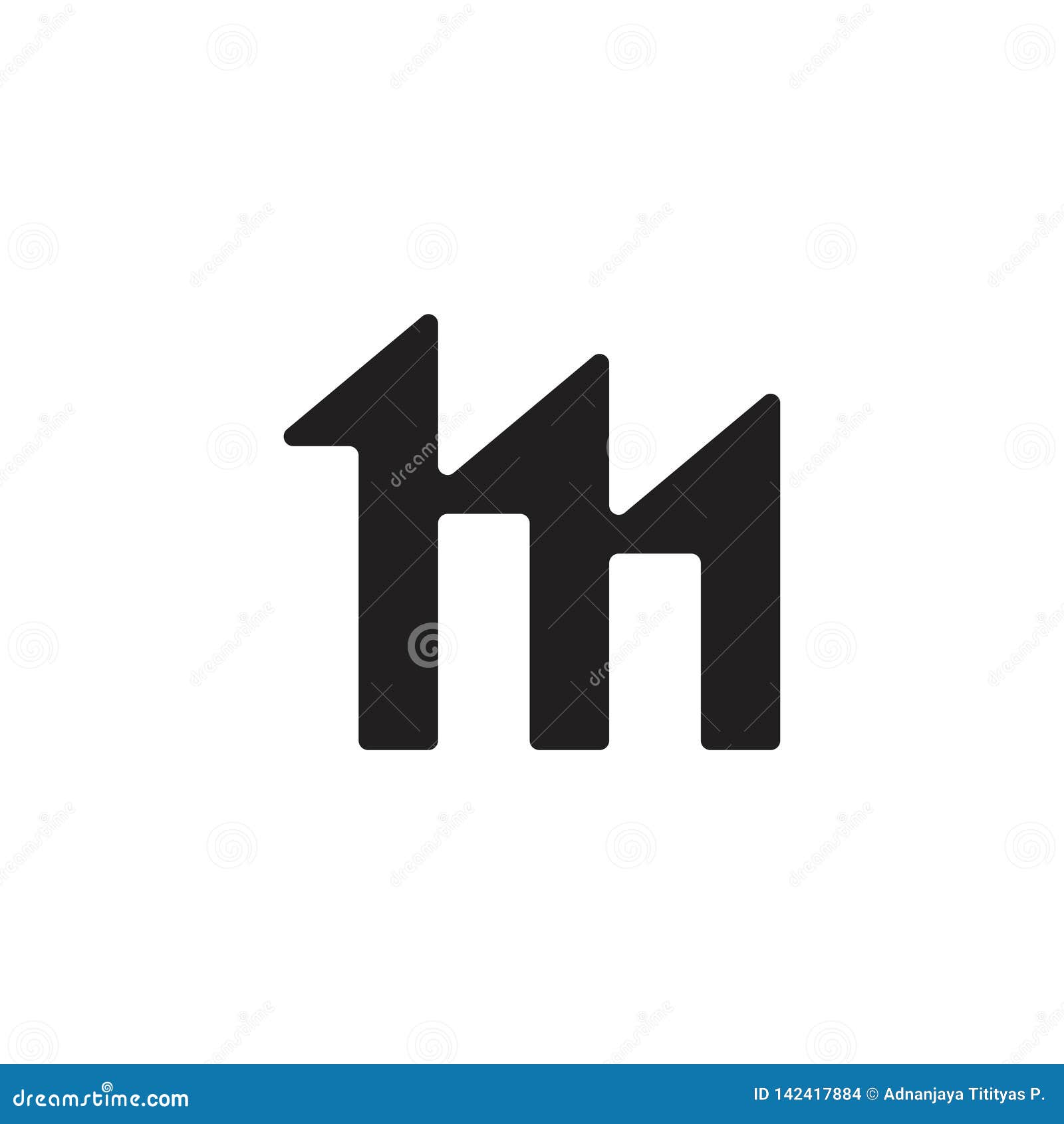 Letter M Simple Geometric Arrows Up Logo Vector Stock Vector ...