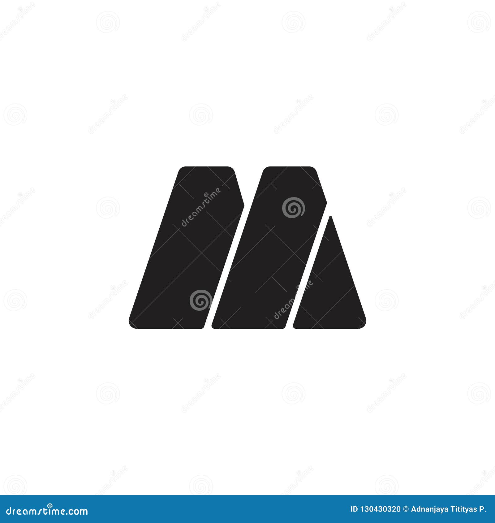 Letter M Simple Geometric Logo Stock Vector - Illustration of minimal ...