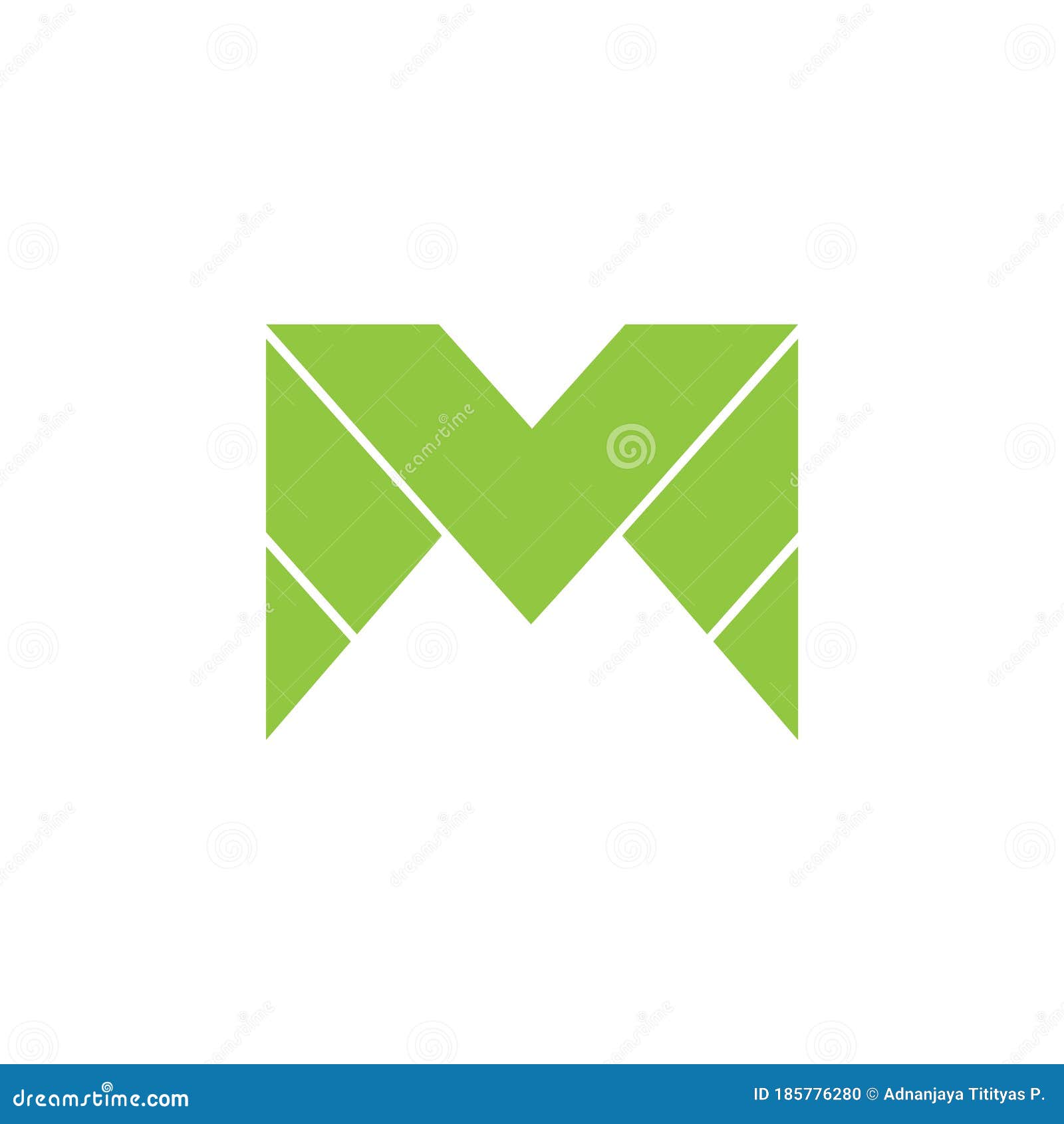 Letter M Simple Geometric Paper Origami Logo Vector Stock Vector ...
