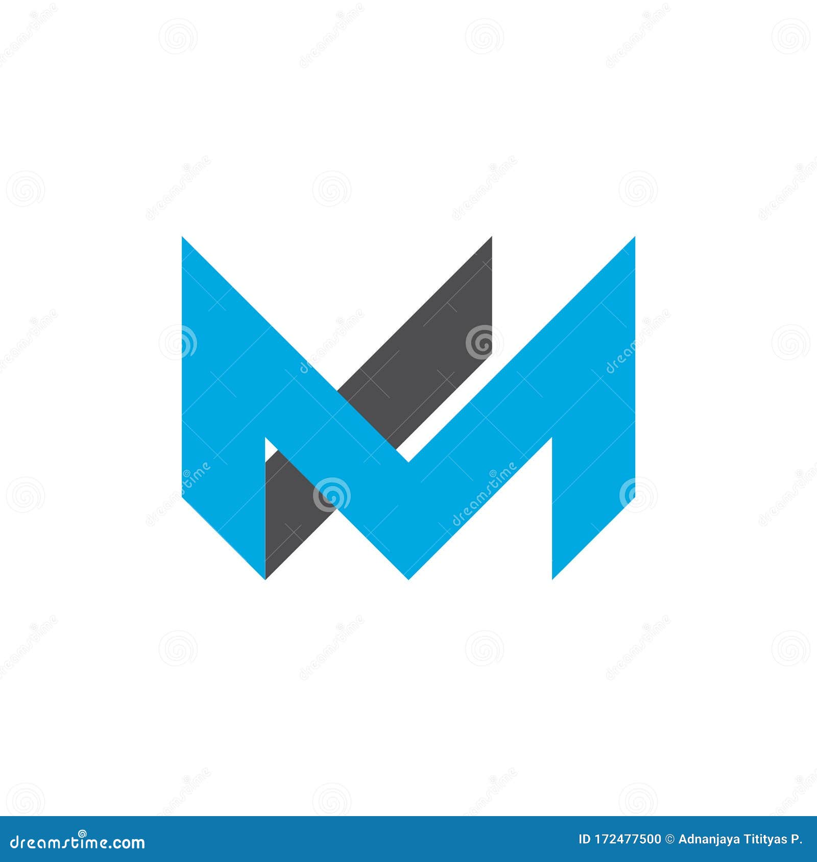 Letter M Simple Geometric Shadow Logo Vector Stock Vector ...