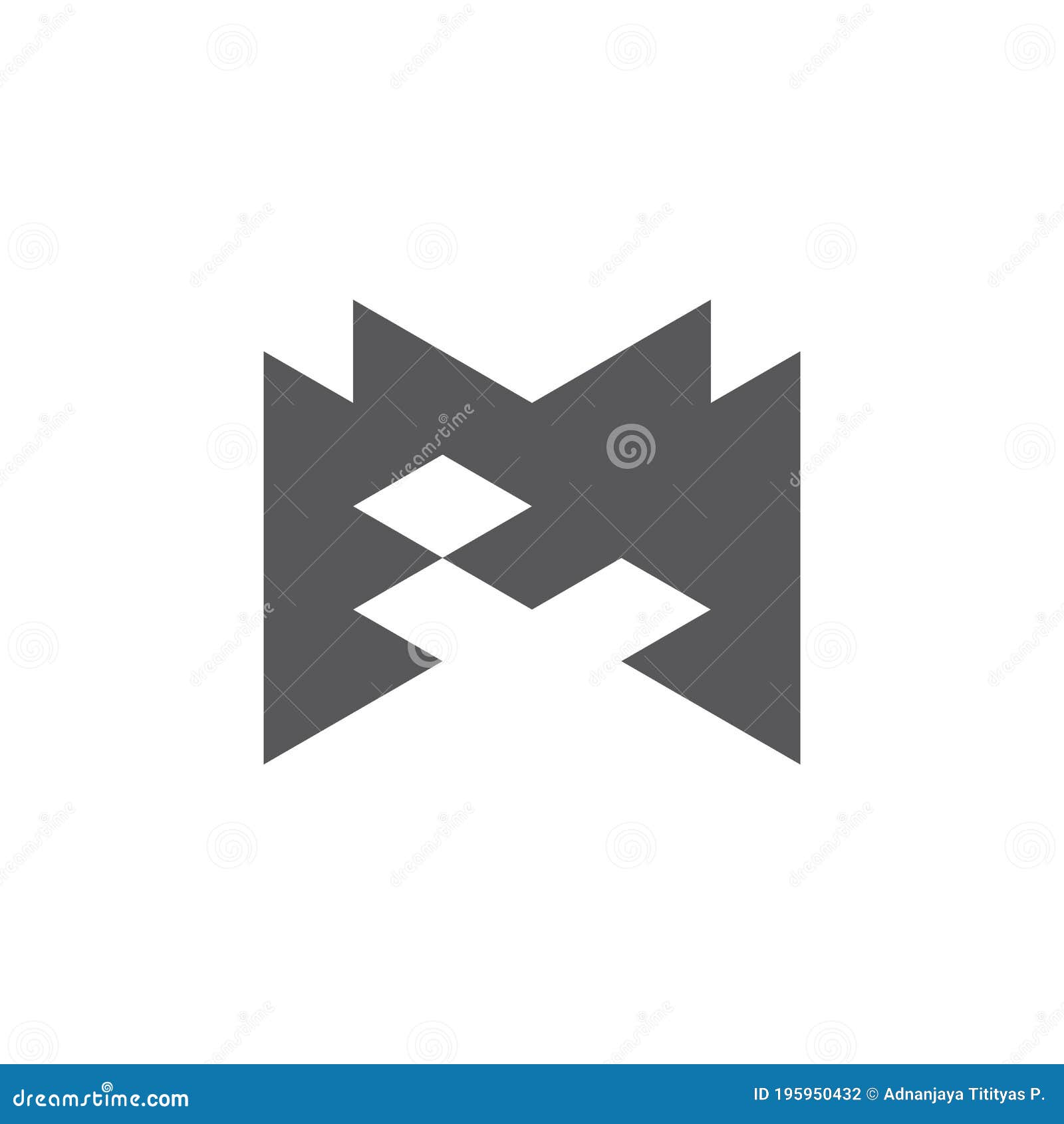 Letter M Simple Geometric Square Pixel Logo Vector Stock Vector ...