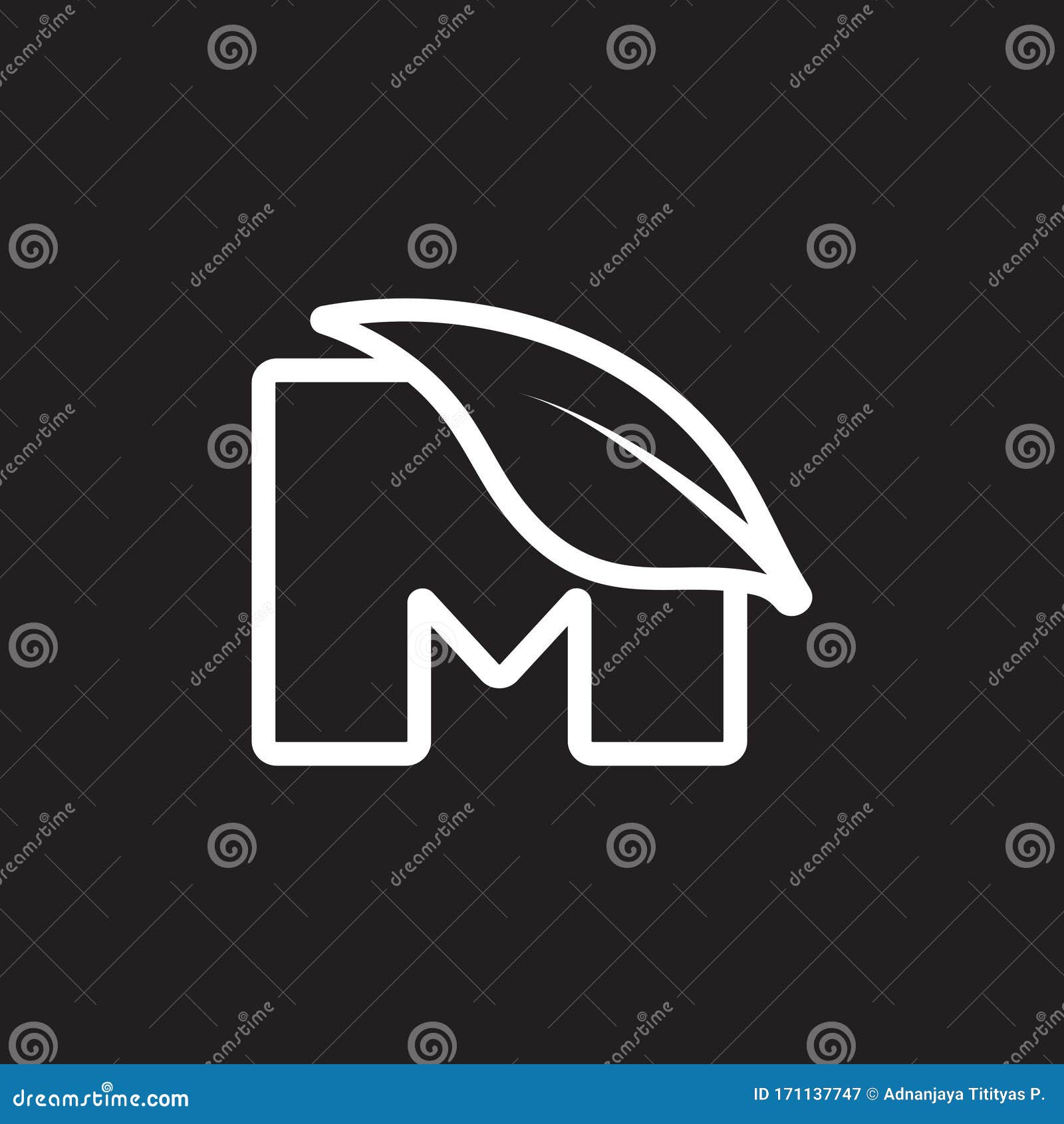 Letter M Simple Overlapping Leaf Logo Vector Stock Vector ...