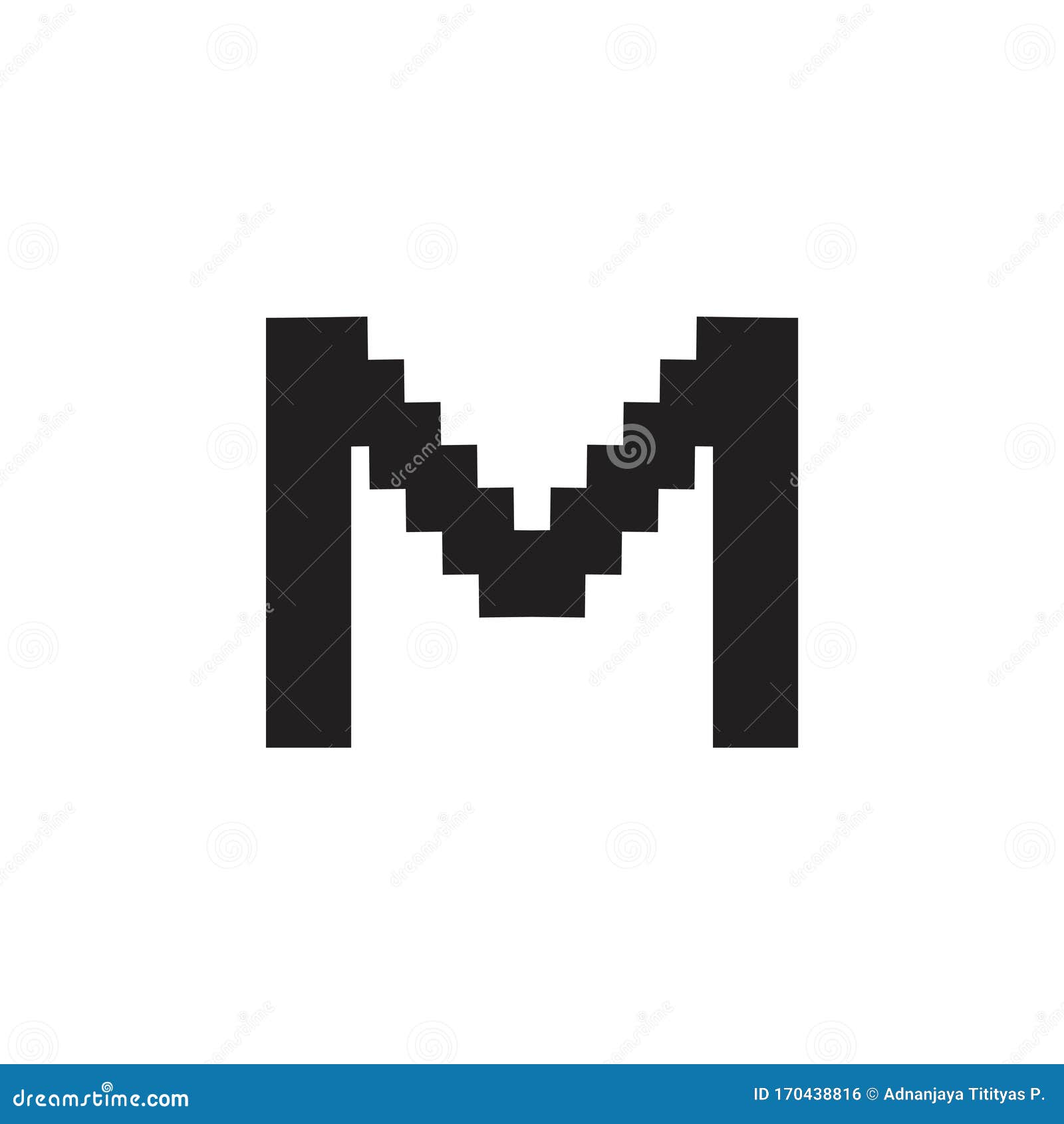 Letter M Simple Pixel Design Logo Vector Stock Vector - Illustration of ...