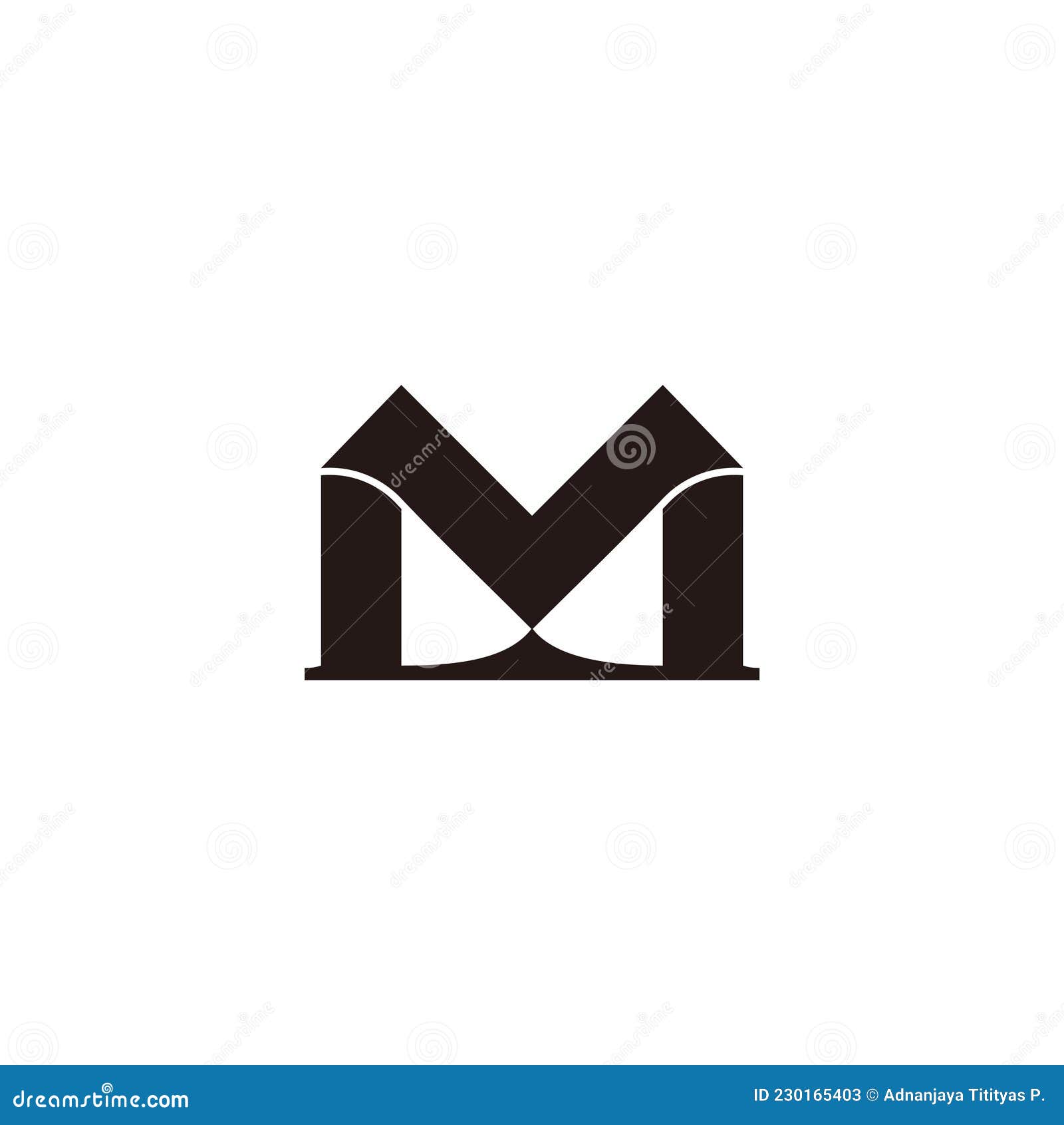 Letter M Simple Shadow Ribbon Shadow Logo Vector Stock Vector ...