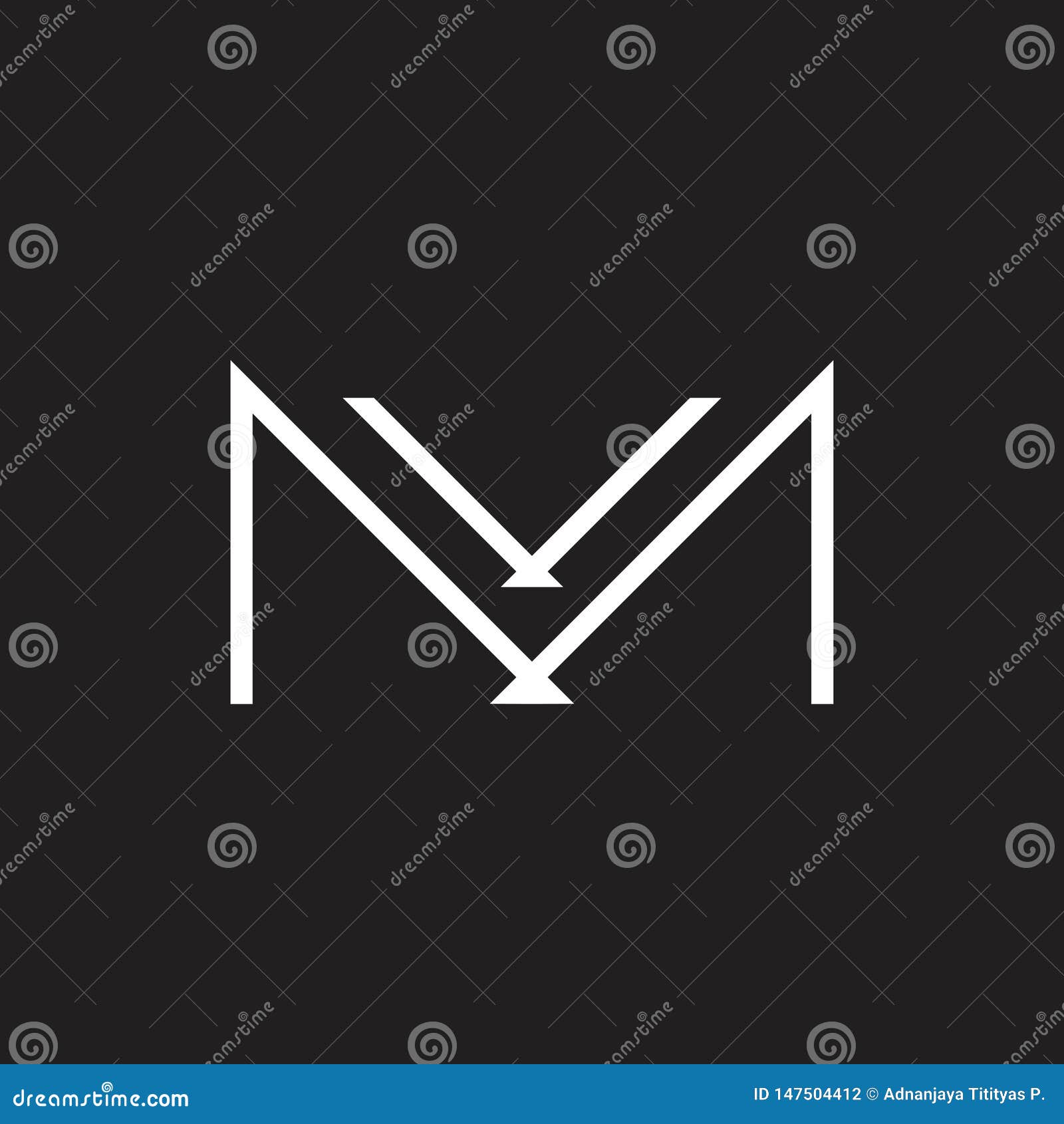 Letter M Simple Thin Line Geometric Logo Vector Stock Vector ...