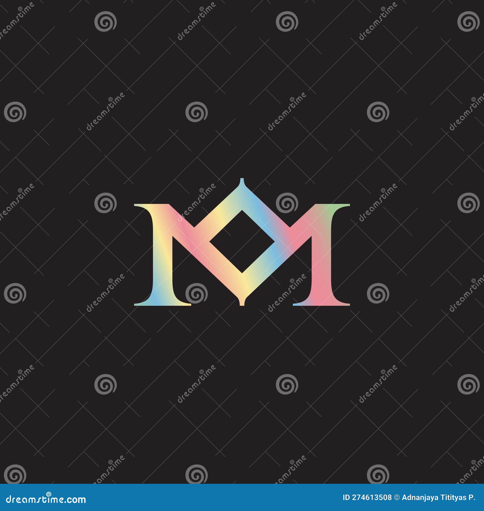 Letter M Square Diamond Gradient Logo Vector Stock Vector ...