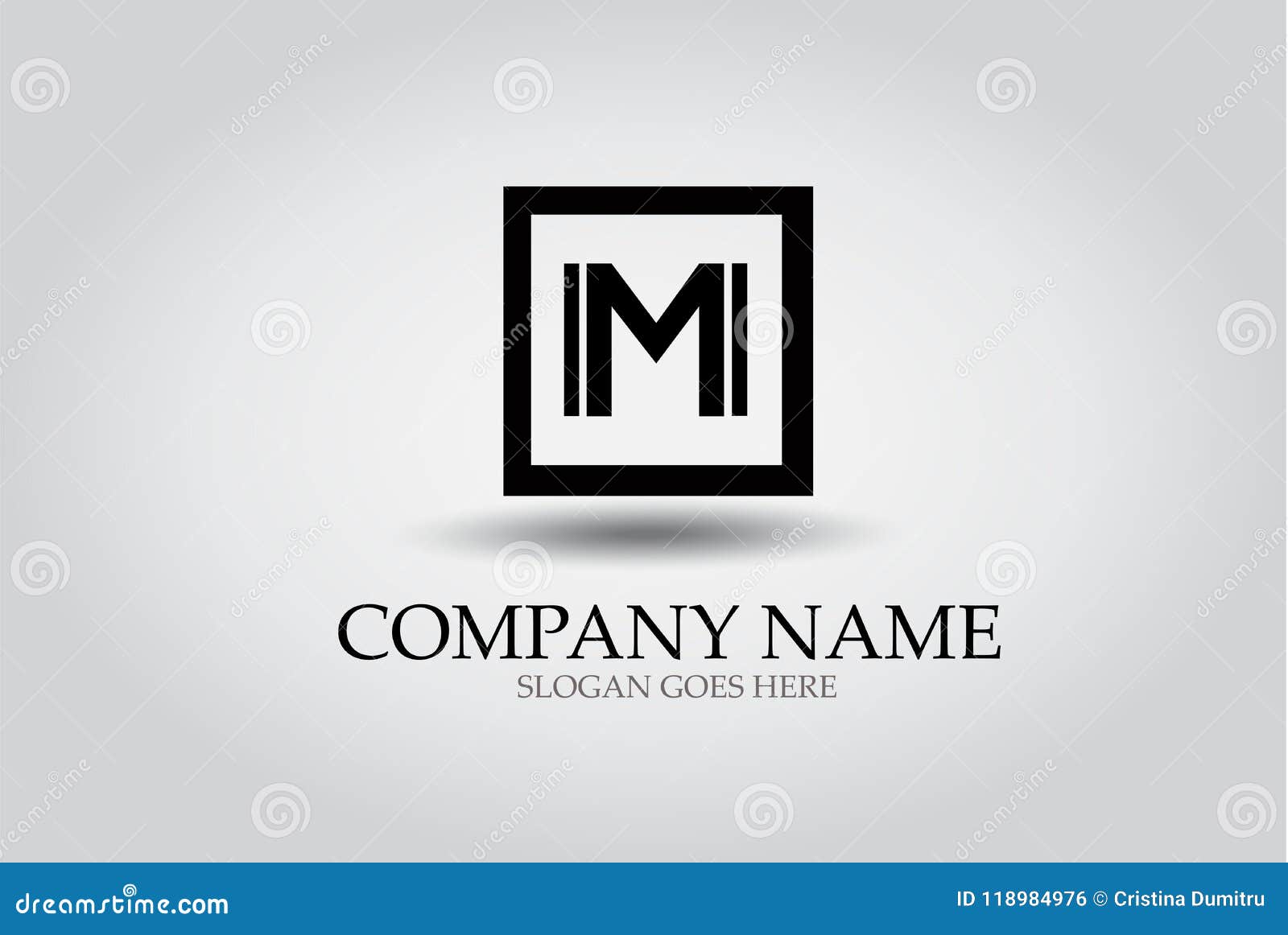 Letter M Square Icon Design Element Template Stock Vector ...