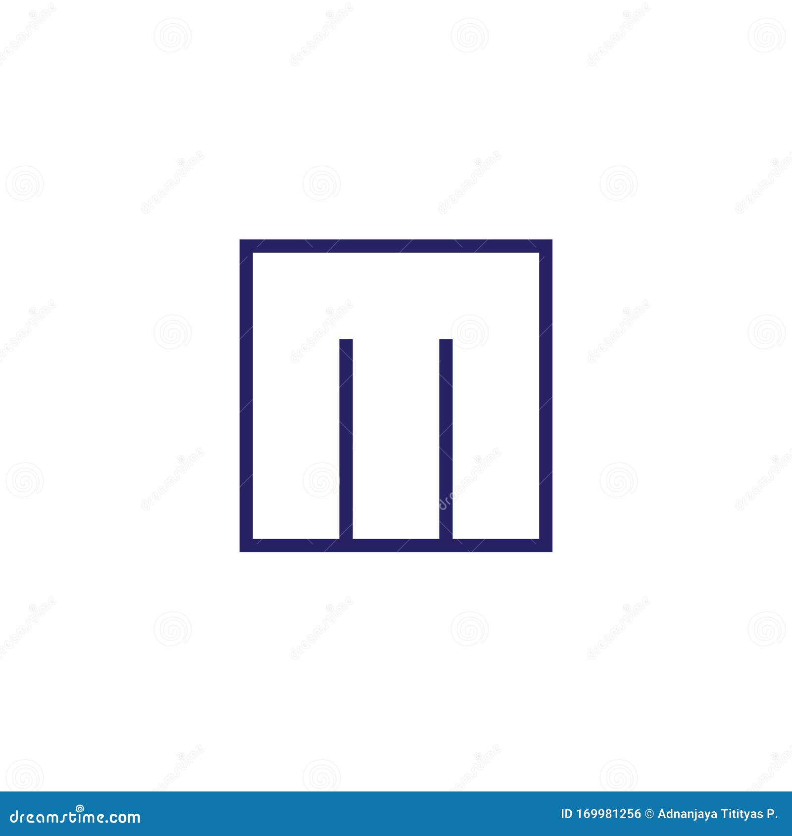 Letter M Square Thin Design Symbol Vector Stock Vector - Illustration ...