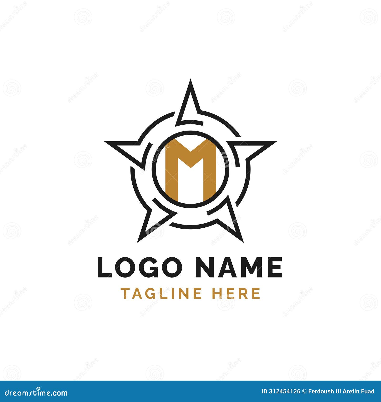 Letter M Star Logo Design. Alphabet M Logo with Star Stock Vector ...