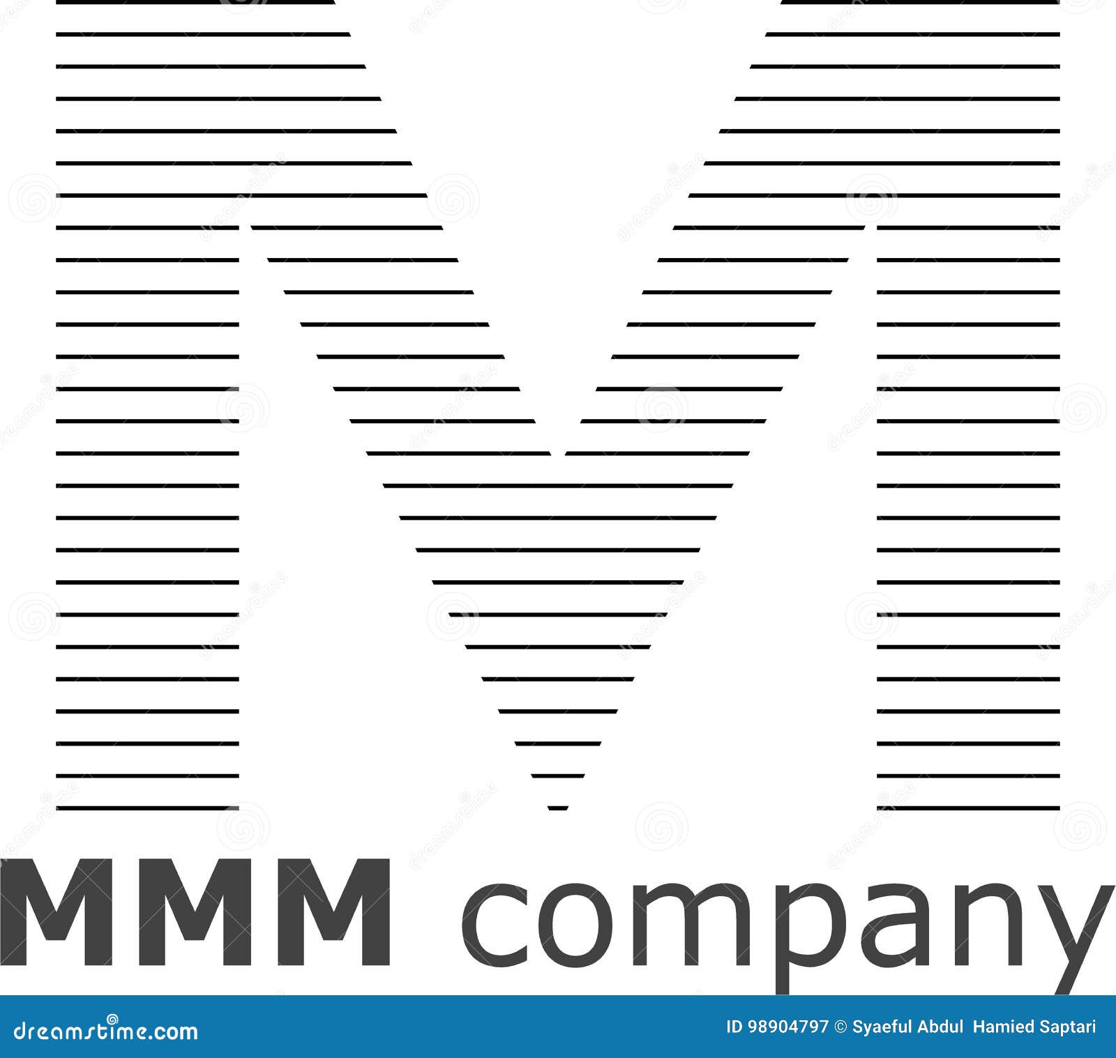 Letter M Striped Logo stock vector. Illustration of advertisement ...