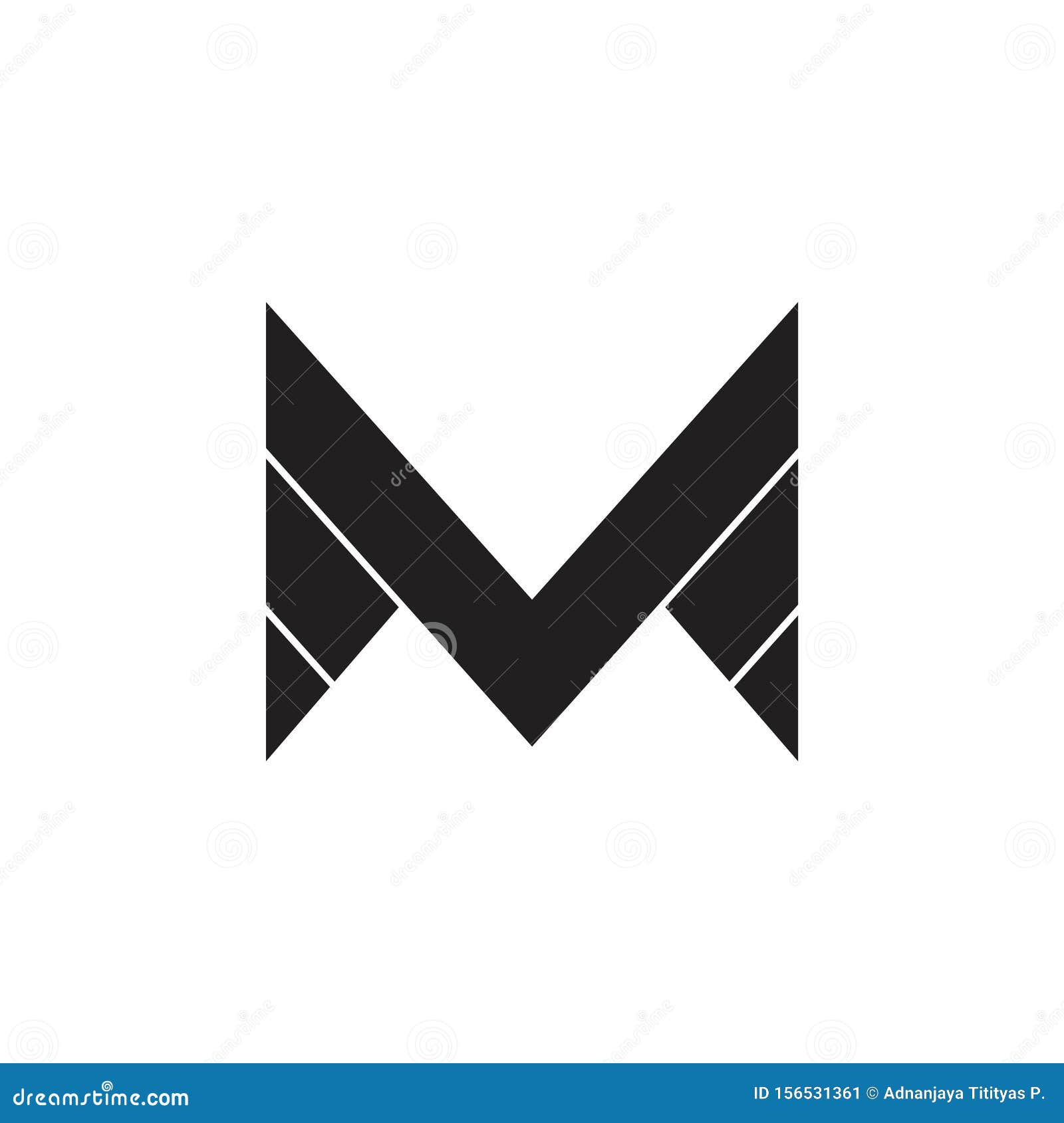 Letter M Stripes Badge Logo Vector Stock Vector - Illustration of ...