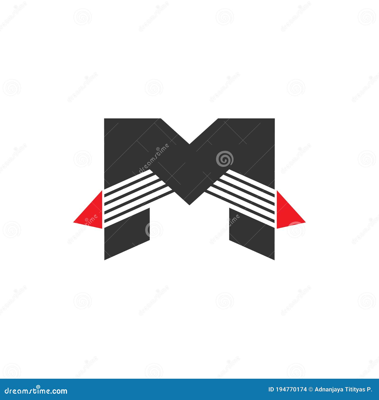 Letter M Stripes Fast Arrow Geometric Logo Vector Stock Vector ...