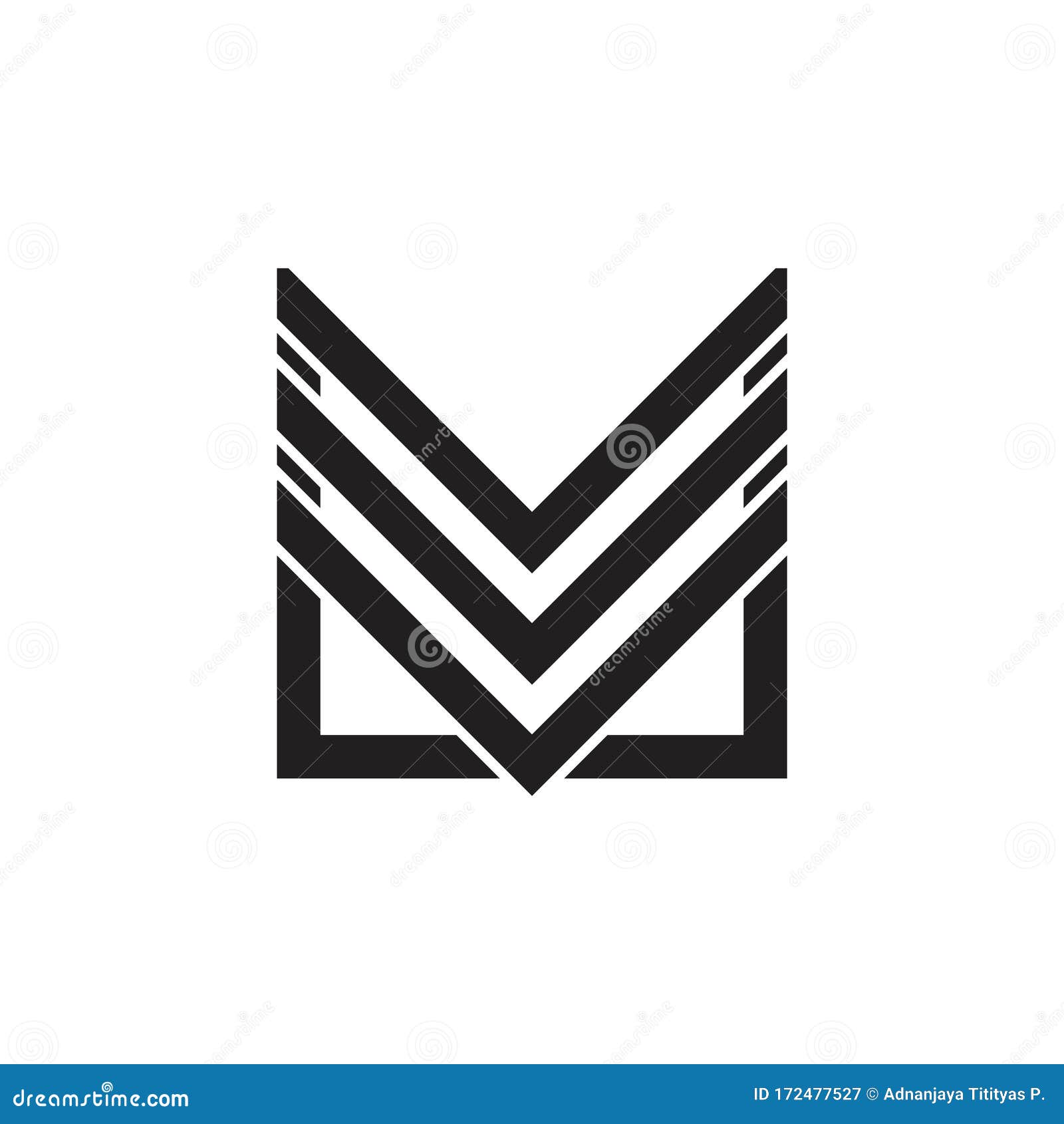 Letter M Stripes Geometric Square Logo Vector Stock Vector ...