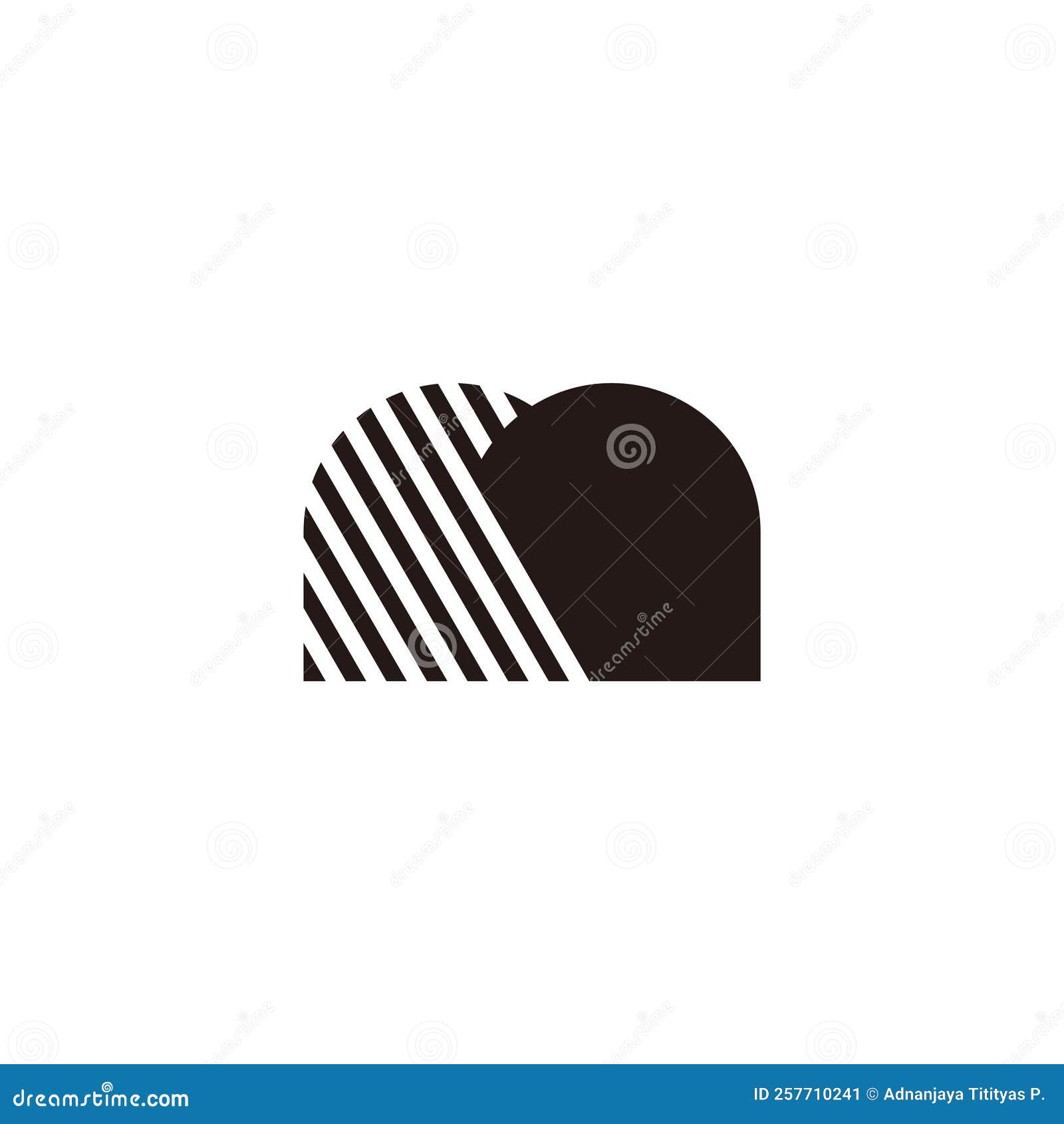 Letter M Stripes Shadow Geometric Logo Vector Stock Vector ...