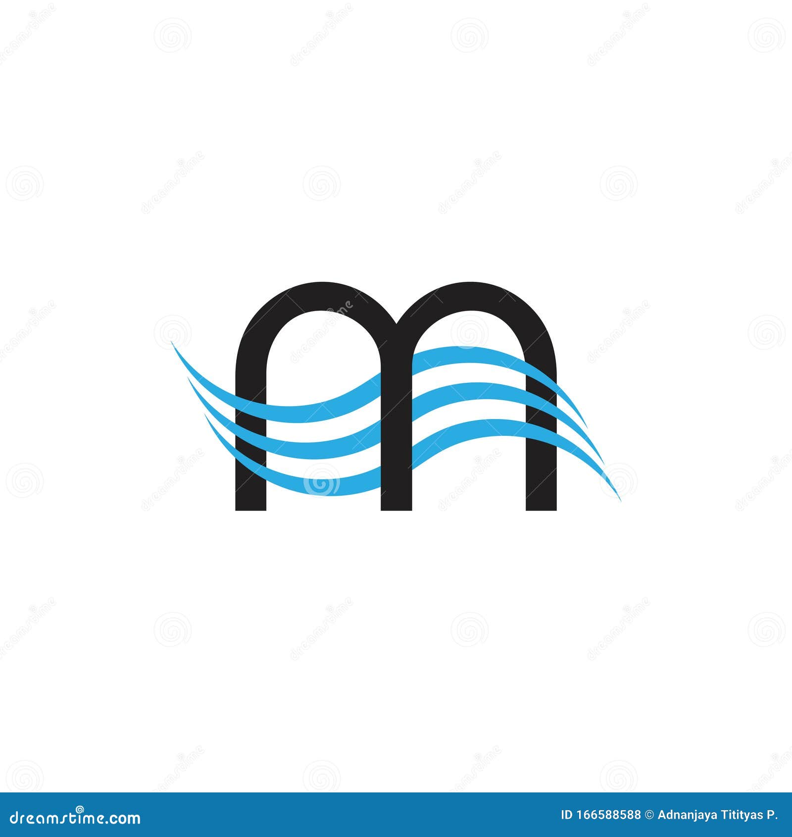 Letter M Stripes Waves Design Symbol Vector Stock Vector - Illustration ...