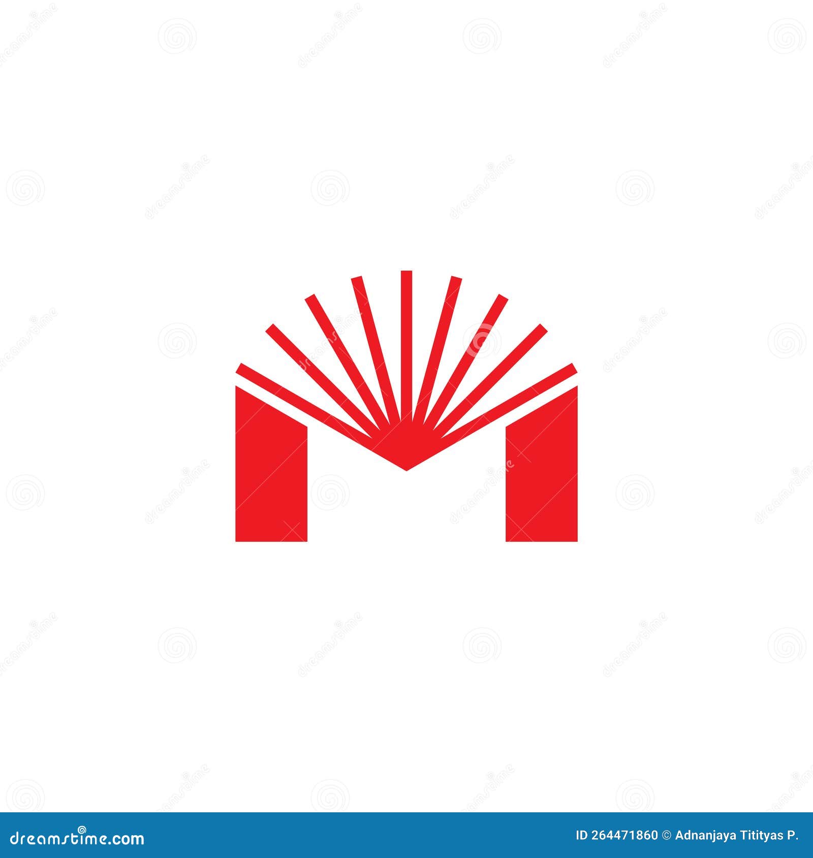 Letter M Sun Rays Shine Simple Logo Vector Stock Vector - Illustration ...