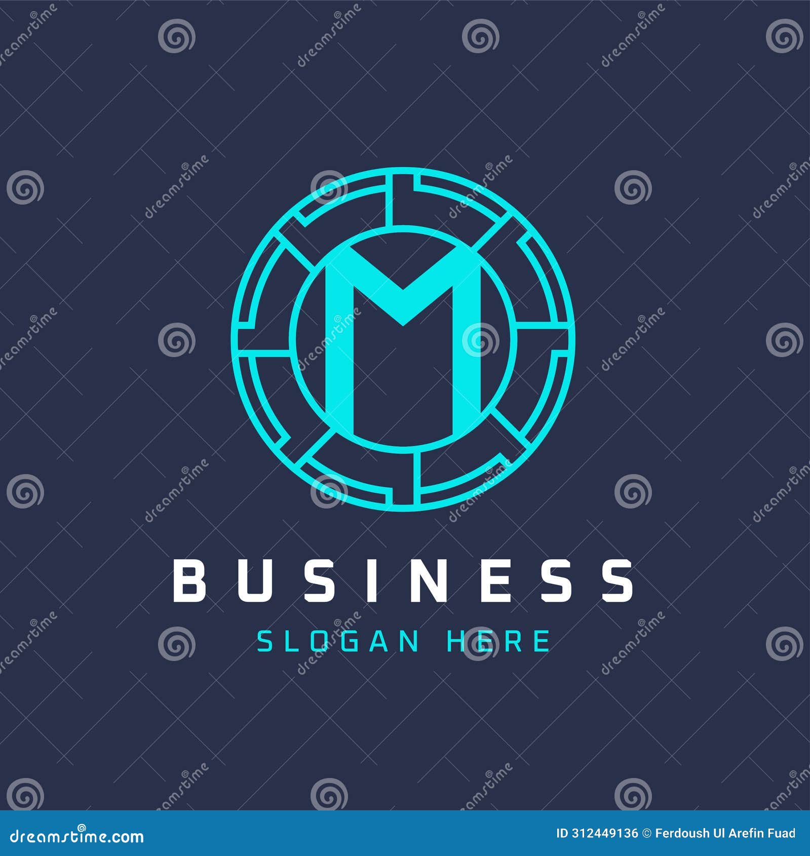 Letter M Tech Logo Design. Initial Round M Logo Universal Elegant Icon ...