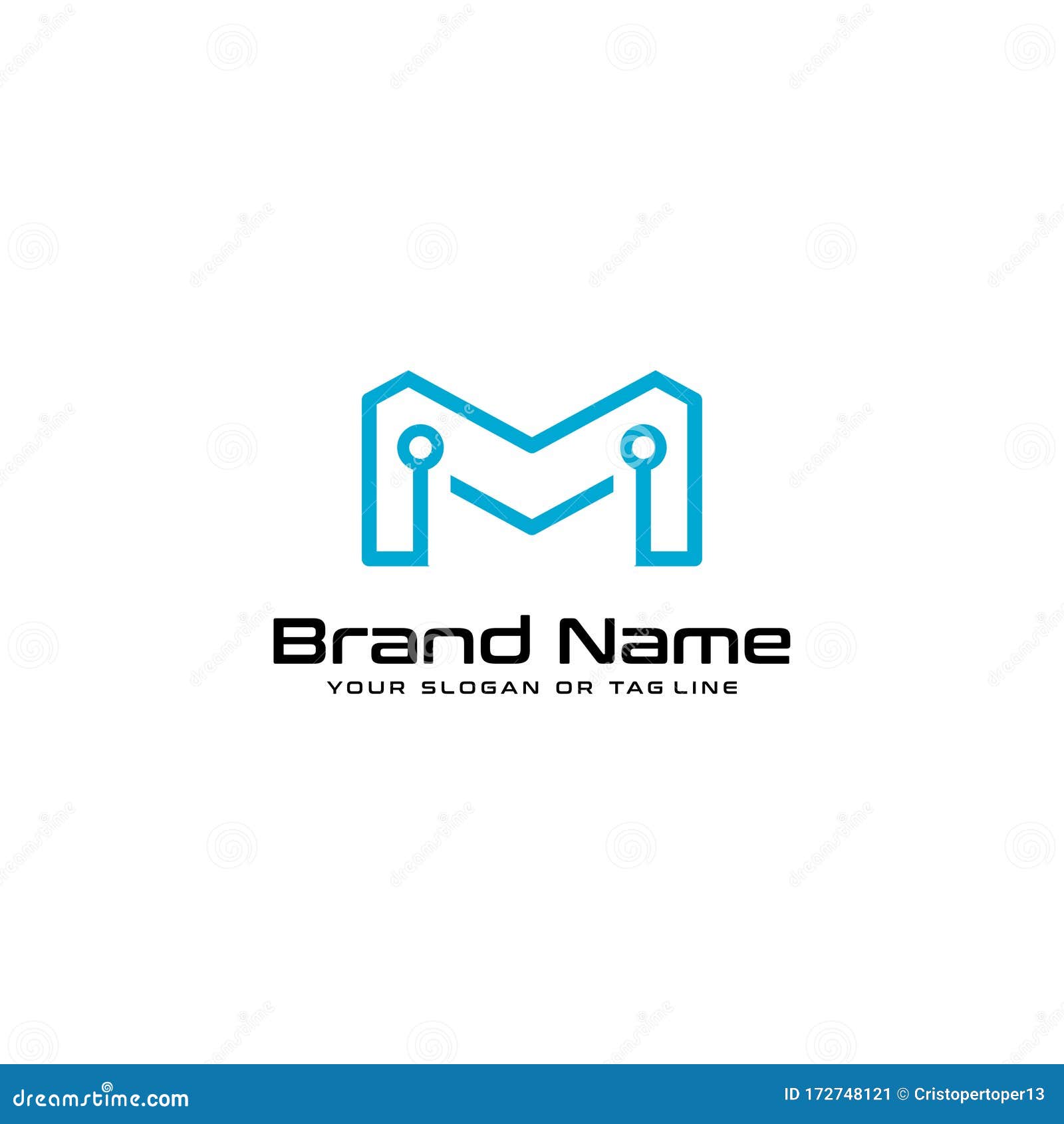 Letter M Tech Logo Design Vector Stock Vector - Illustration of modern ...