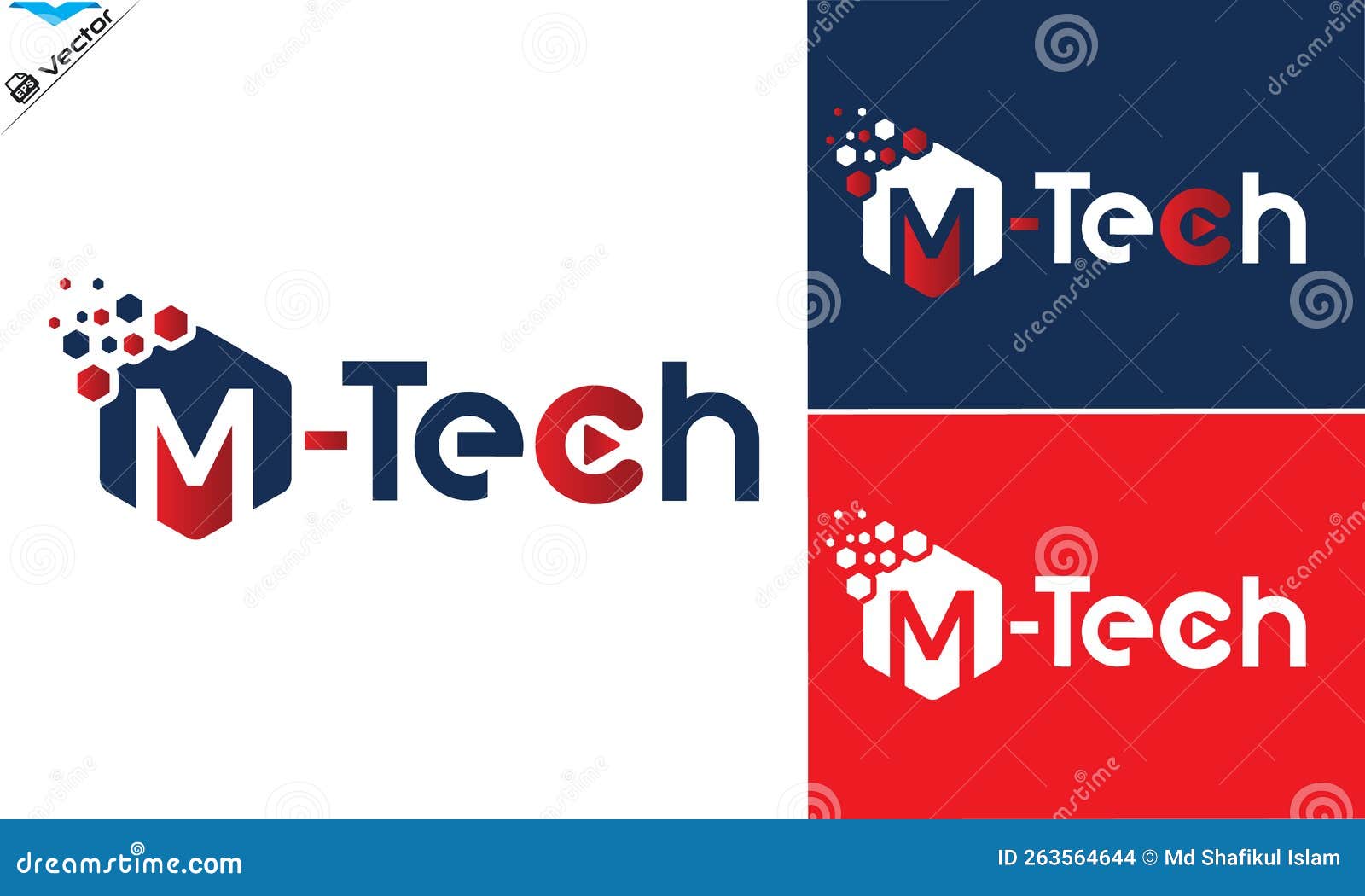 Letter M Tech Typography Vector Logo Template Stock Vector ...