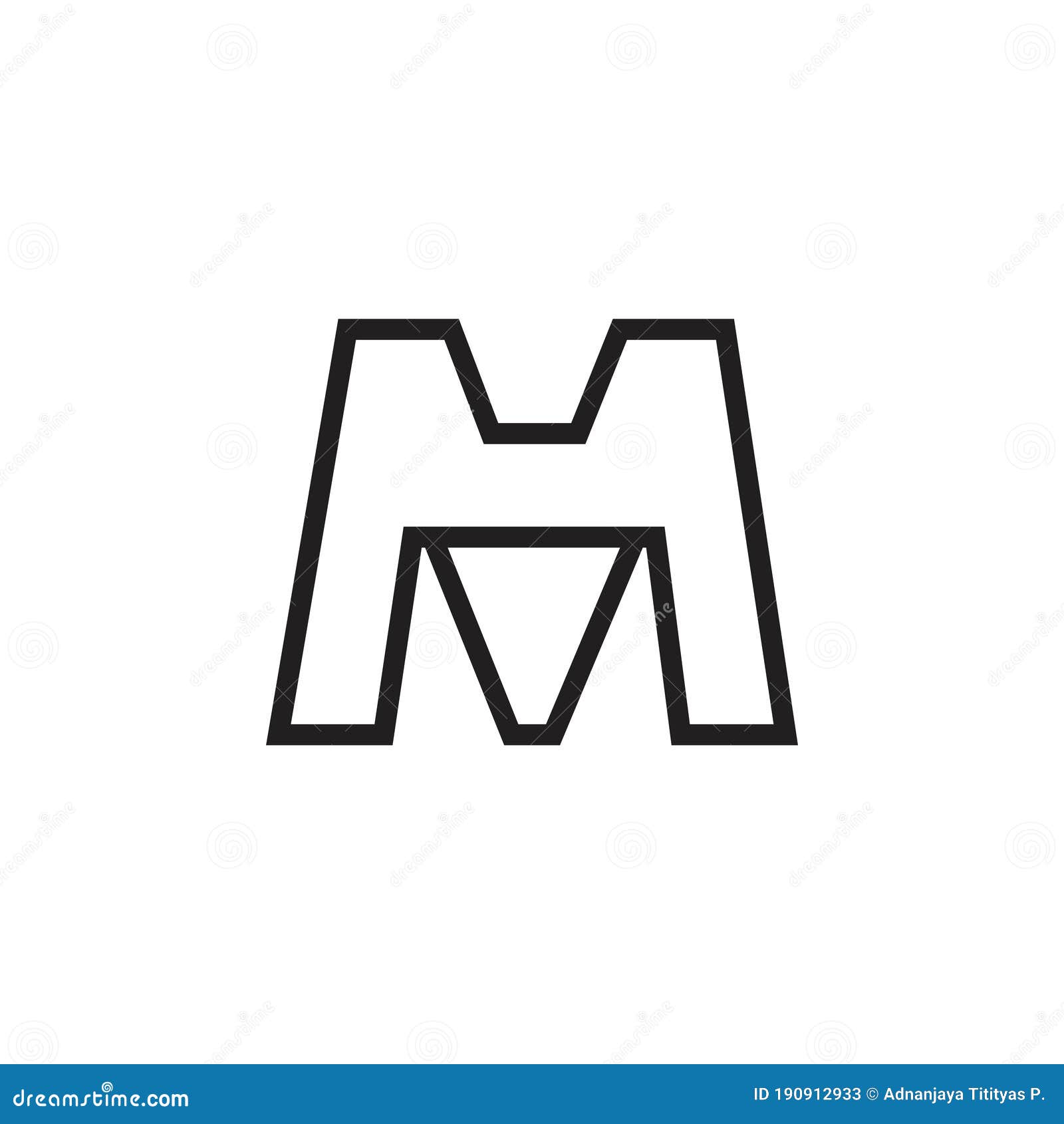 Letter M Thin Lines Art Modern Design Logo Vector Stock Vector ...