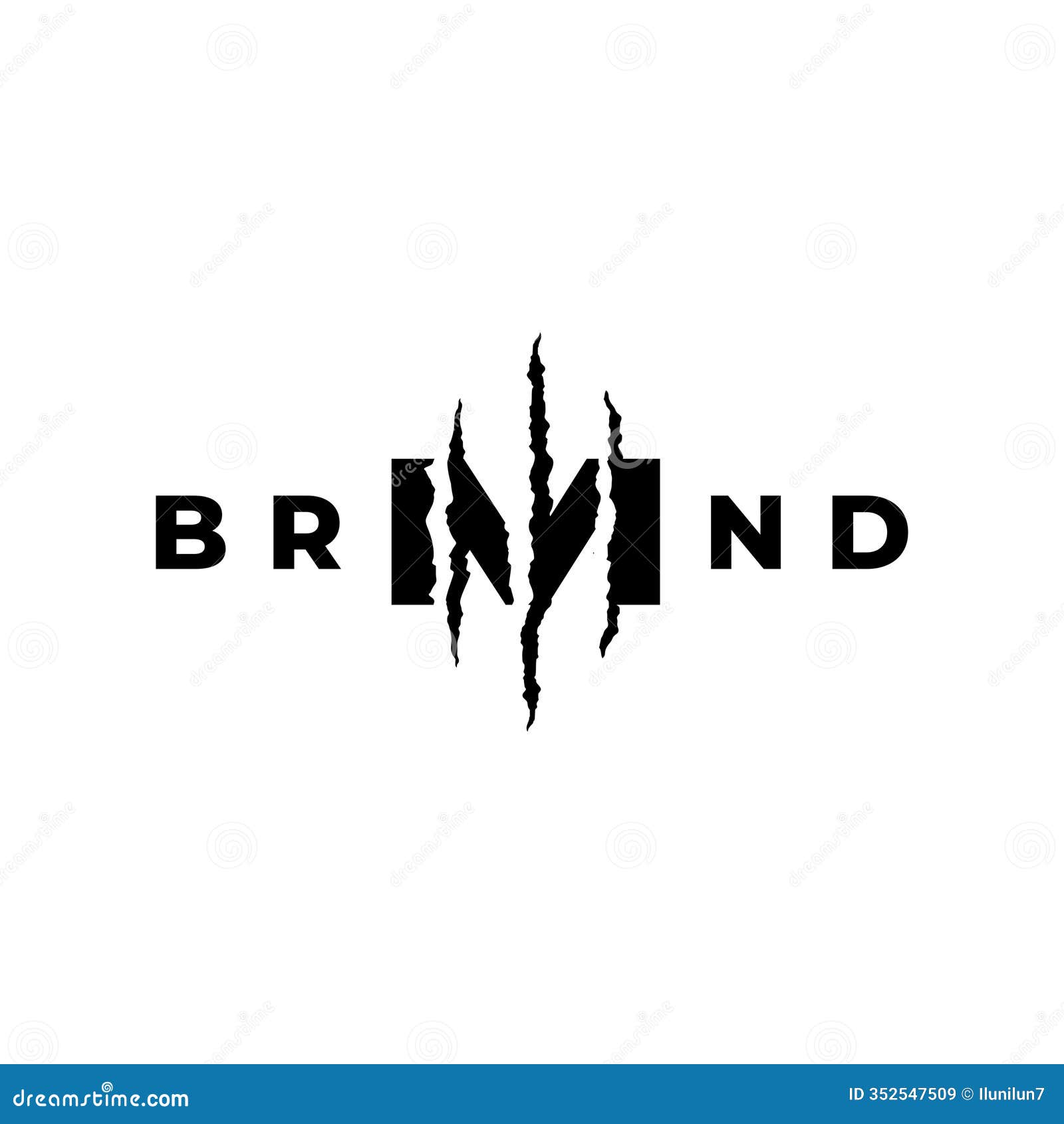 Letter M Torn by Beast Claws Logo Design Stock Illustration ...