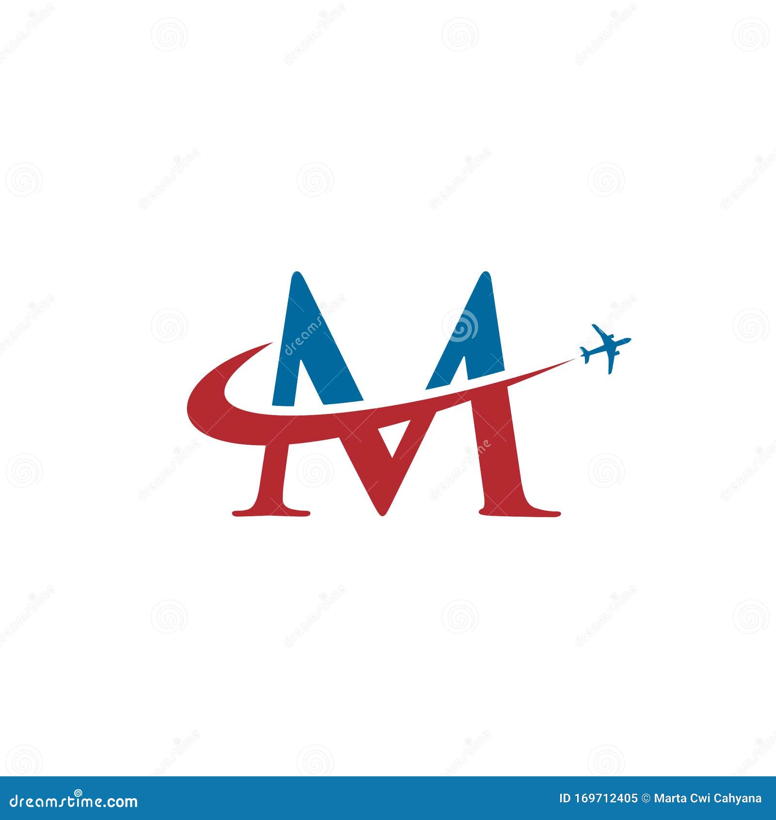 Letter M Travel Airplane Logo Vector Stock Vector - Illustration of ...