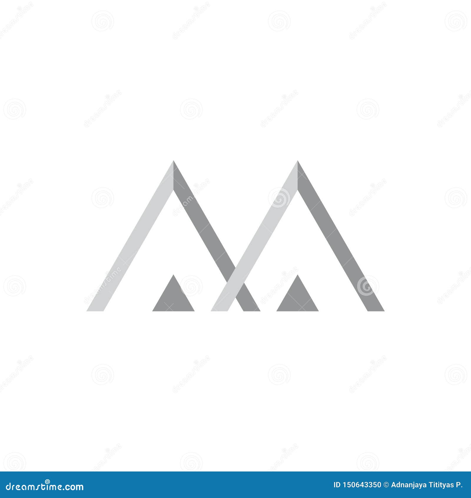 Letter M Triangle Geometric Logo Stock Illustration - Illustration of ...