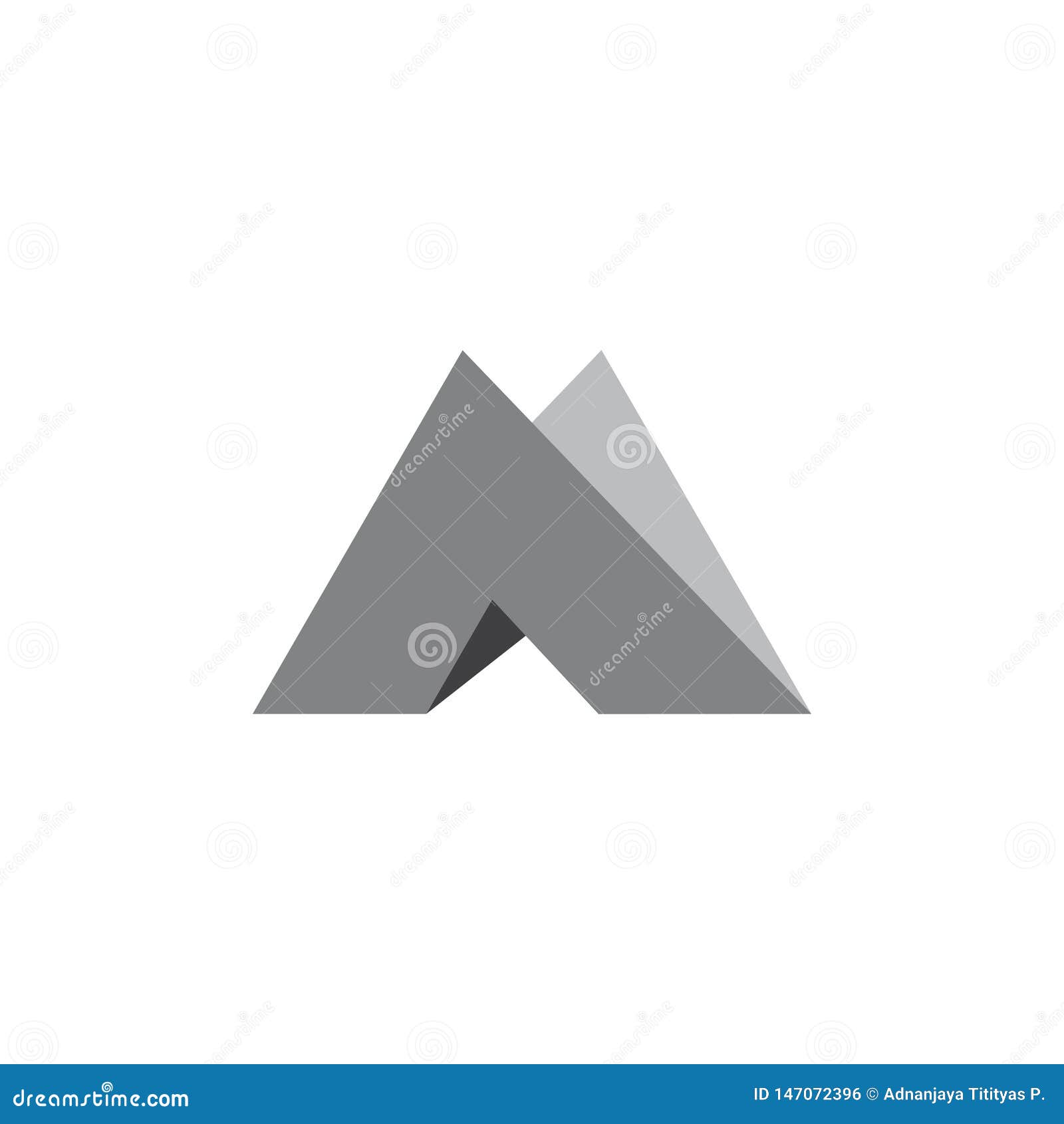 Letter M Triangle Paper 3d Logo Vector Stock Vector - Illustration of ...