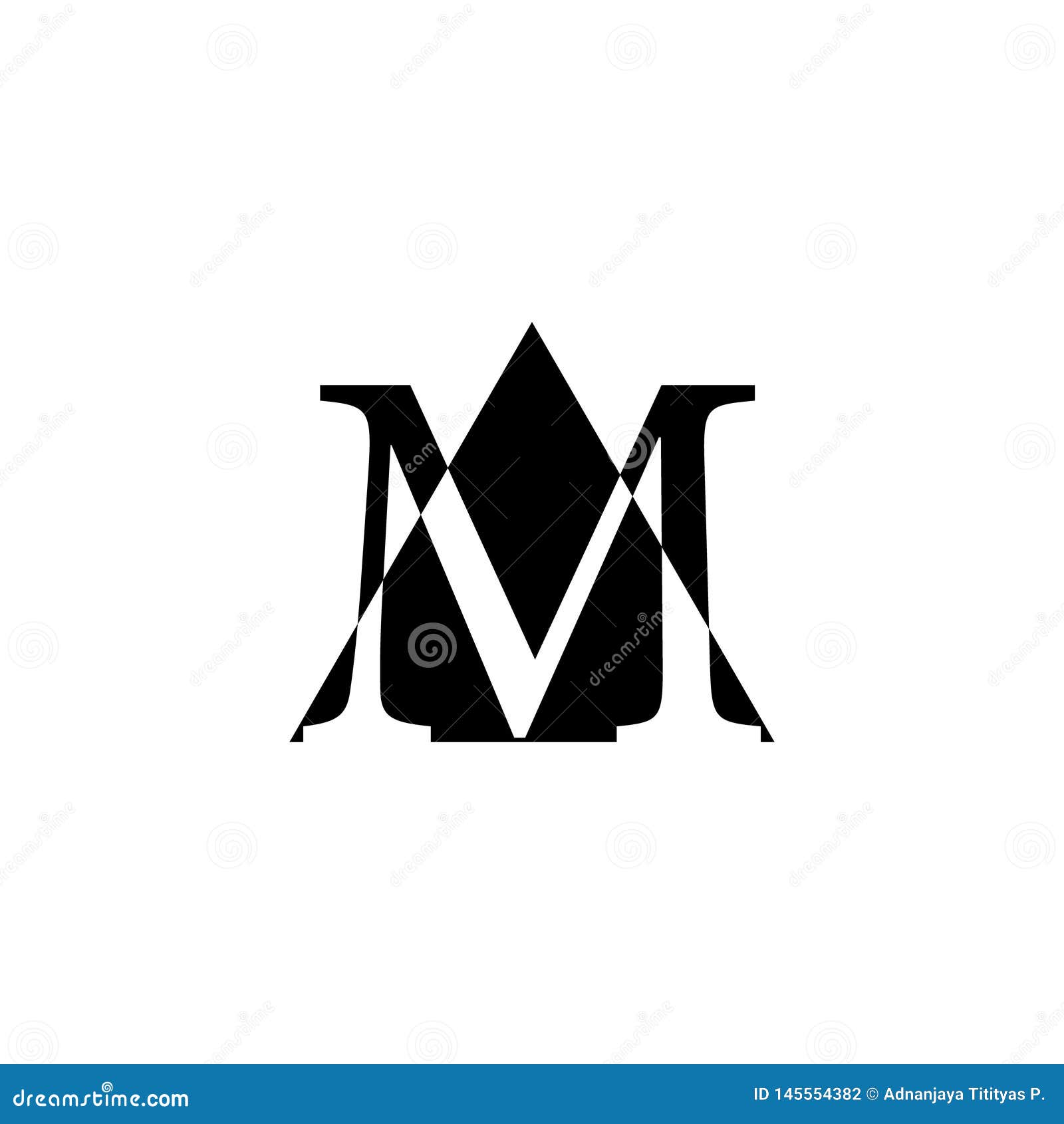 Letter M Triangle Simple Flat Logo Vector Stock Vector - Illustration ...
