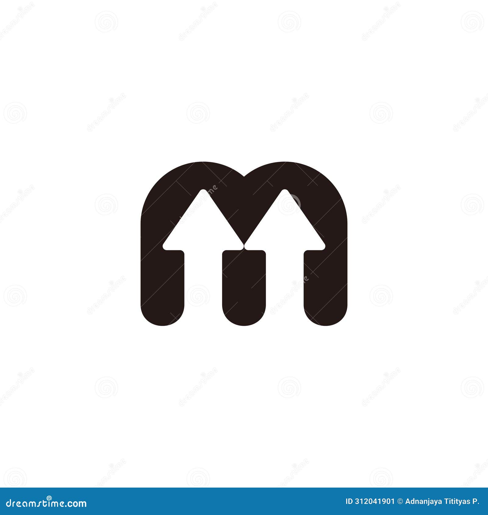 Letter M Up Arrow Success Symbol Simple Logo Vector Stock Vector ...
