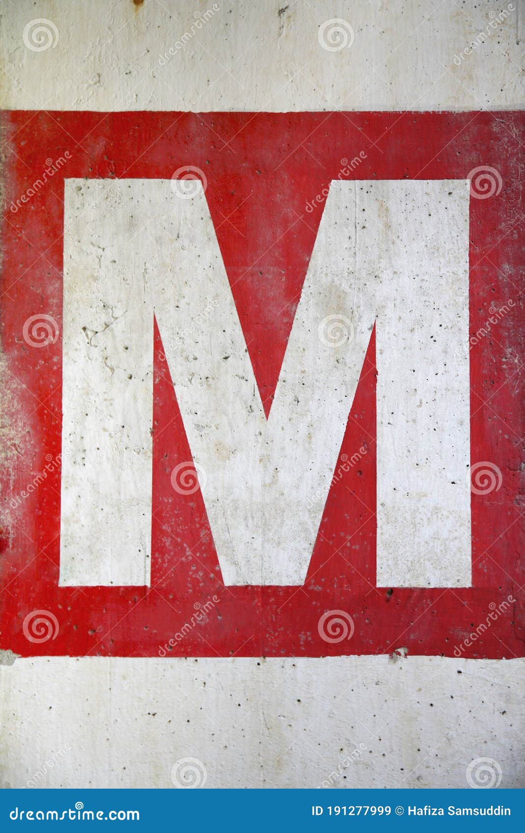 Letter M on the Wall. Decorative Background Design Stock Image - Image ...