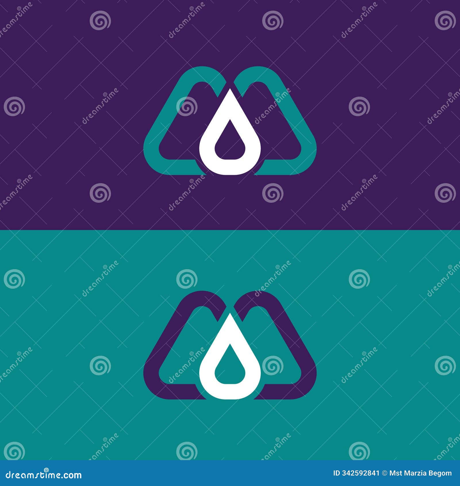 Letter M and Water Drop Logo Design. Luxurious Abstract Type of Victory ...