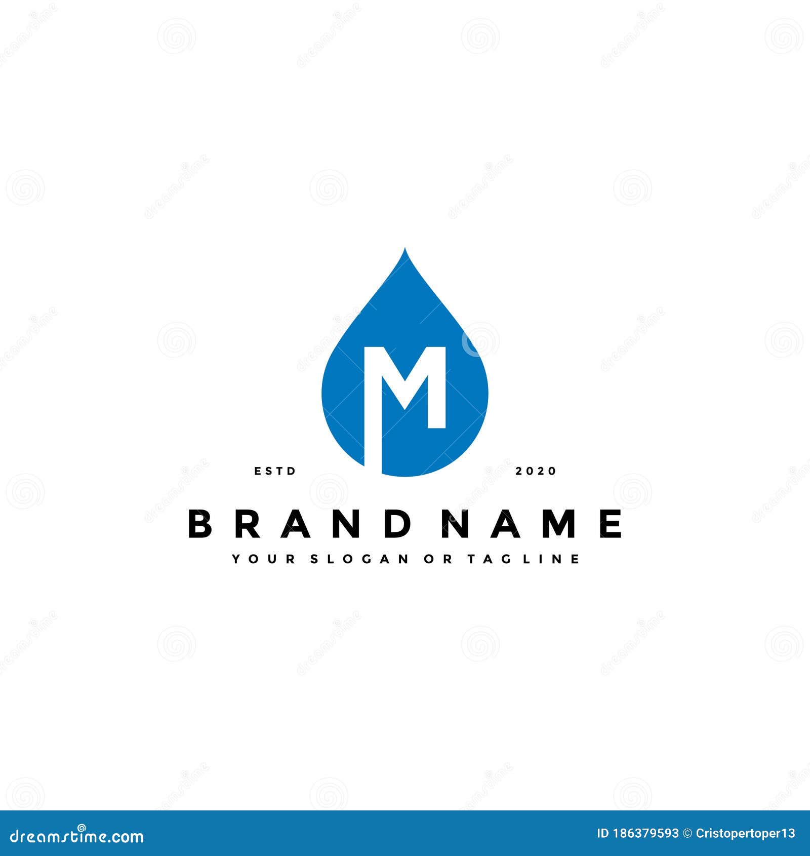 Letter M Water Drop Logo Design Vector Stock Vector - Illustration of ...