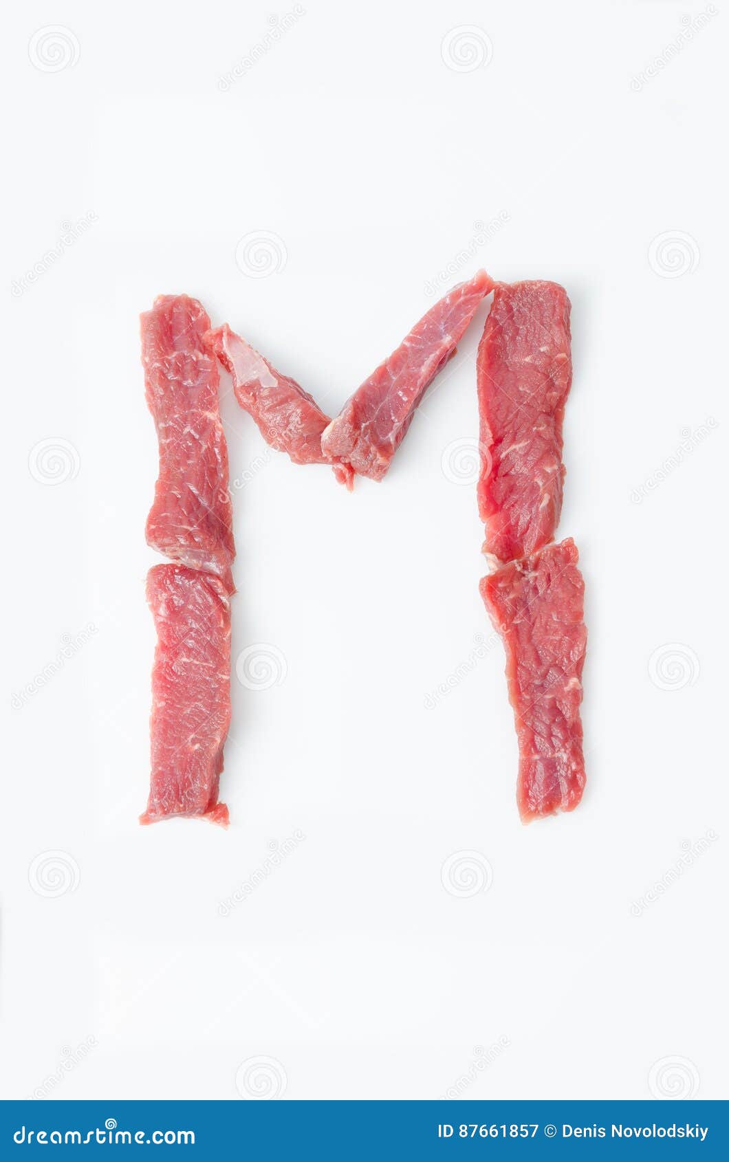 The Letter M on a White Background Stock Image - Image of dinner, meat ...