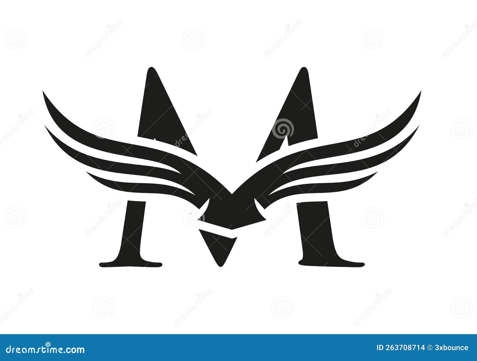 Letter M Wing Logo Design. Initial Flying Wing M Letter Logo. Letter M ...