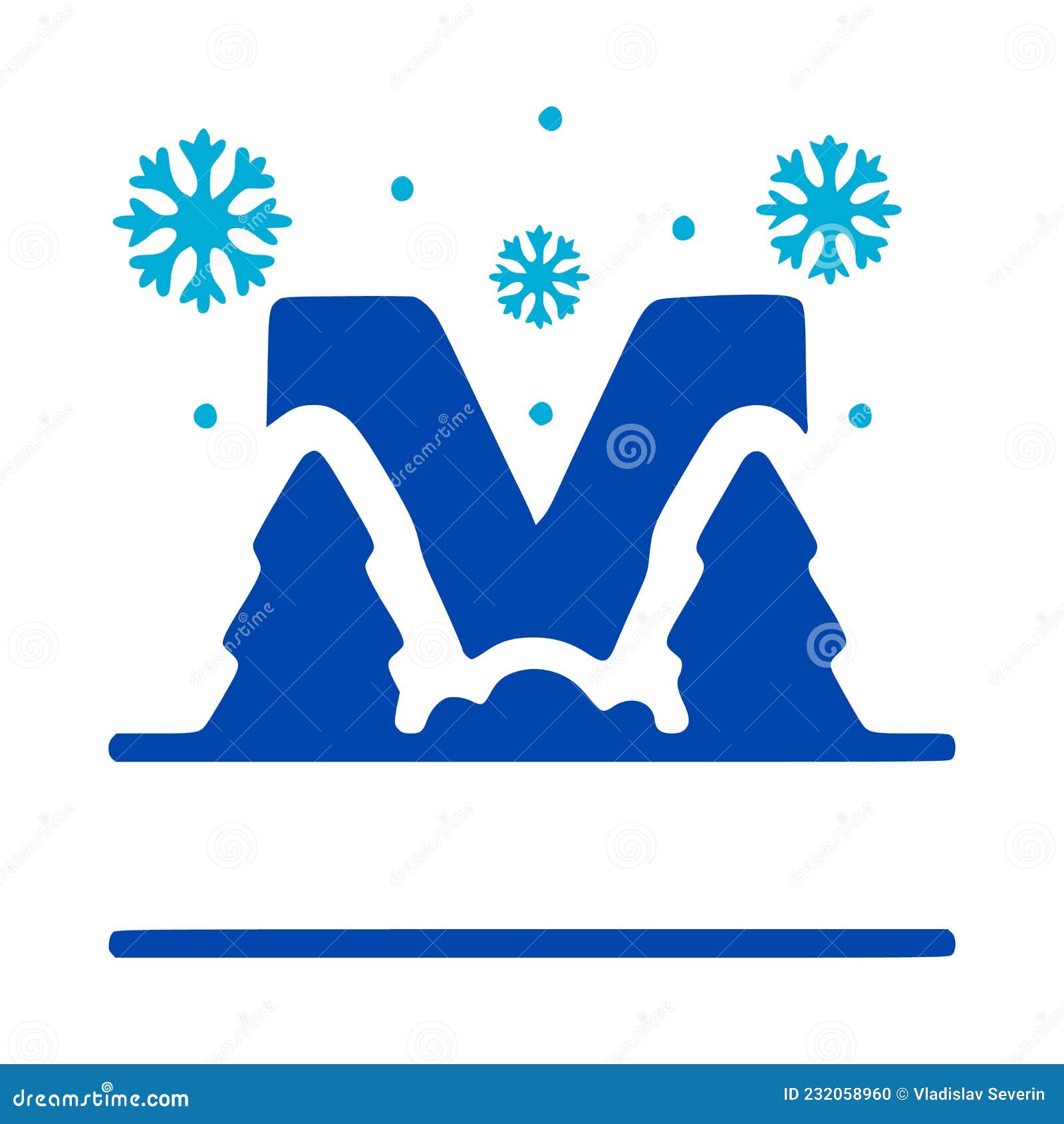 Letter M and Winter Composition Monogram Stock Vector - Illustration of ...