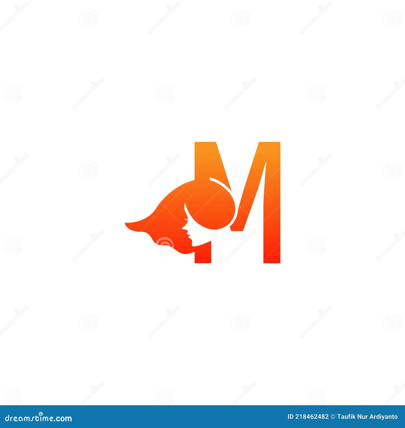 Letter M with Woman Face Logo Icon Design Vector Stock Vector ...