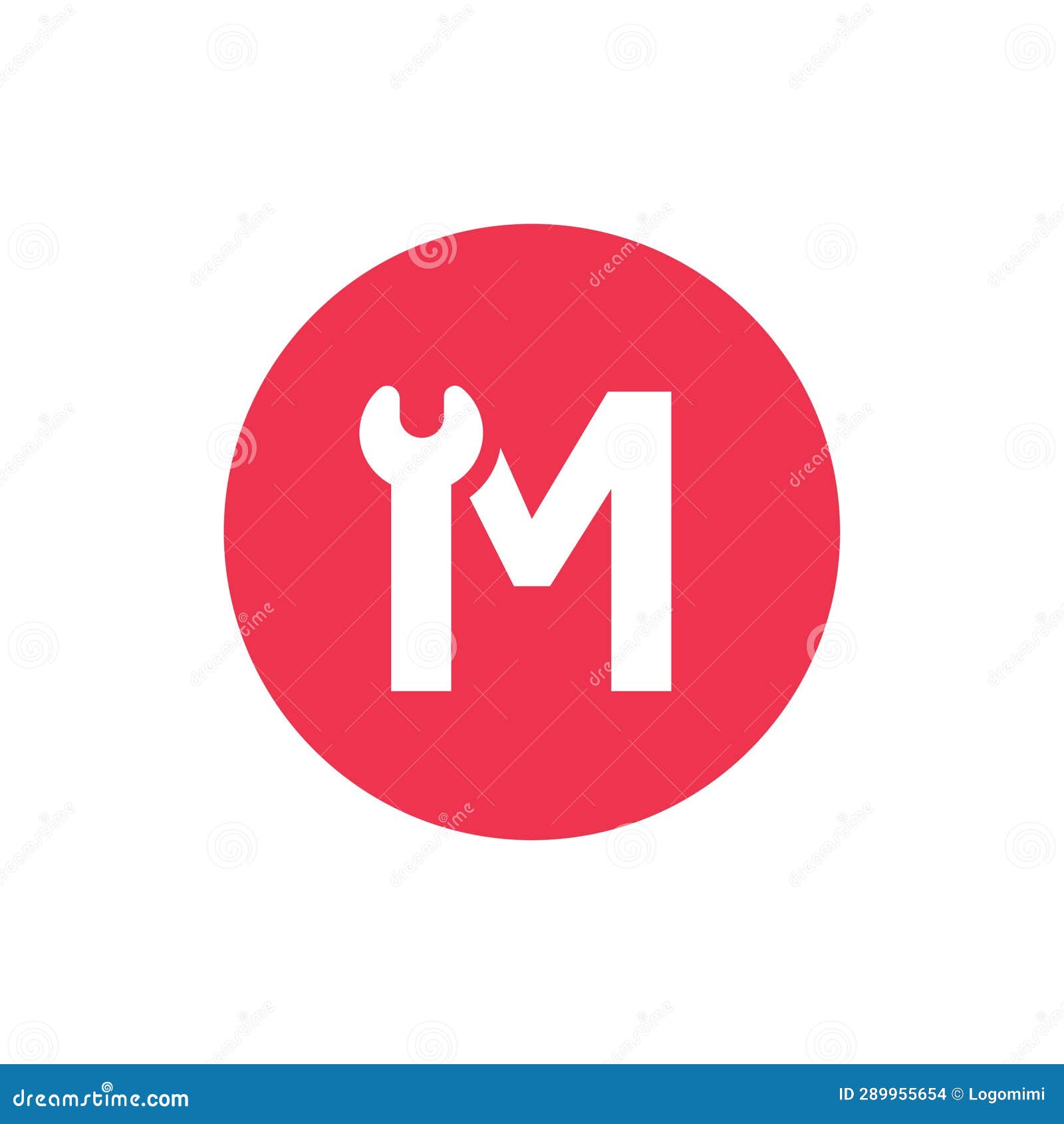 Letter M with Wrench Tool Logo Icon Design Vector Stock Illustration ...