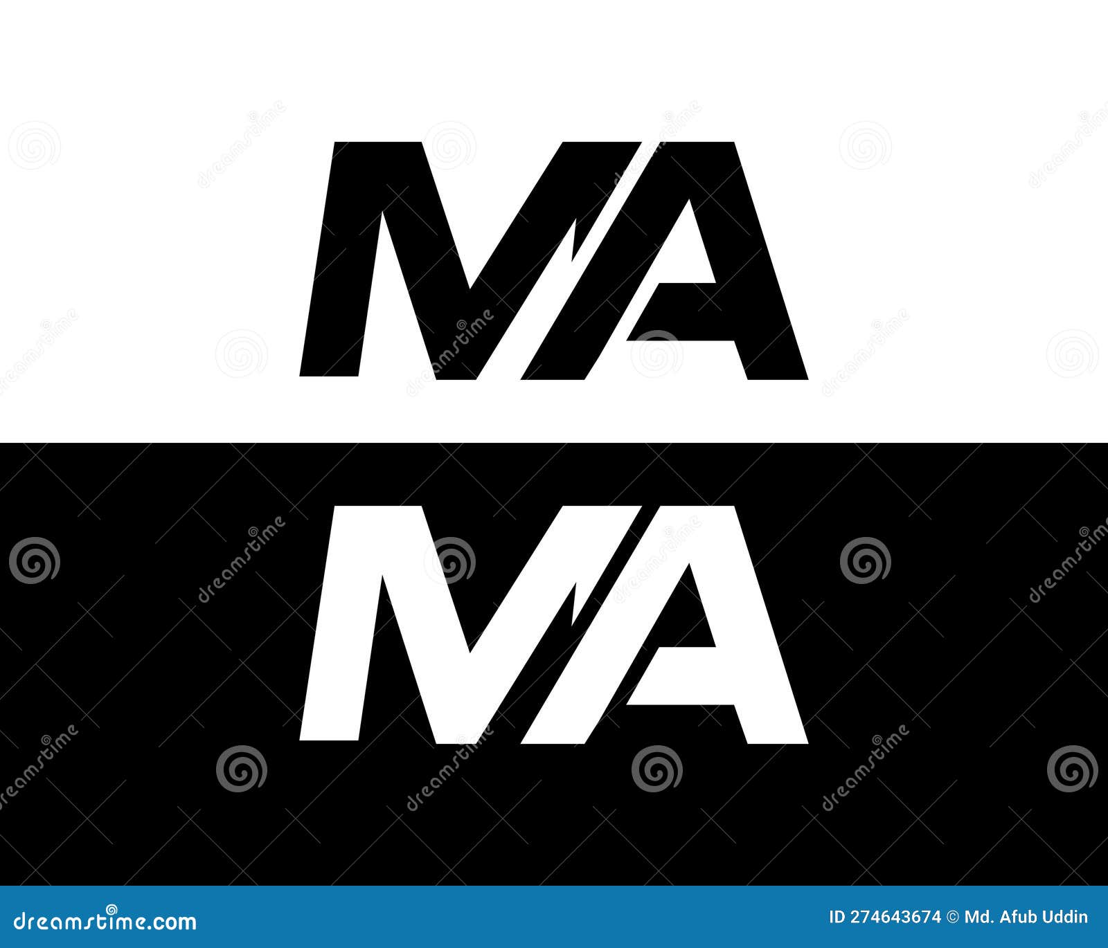 Letter MA Logo Monogram Vector Design Stock Vector - Illustration of ...