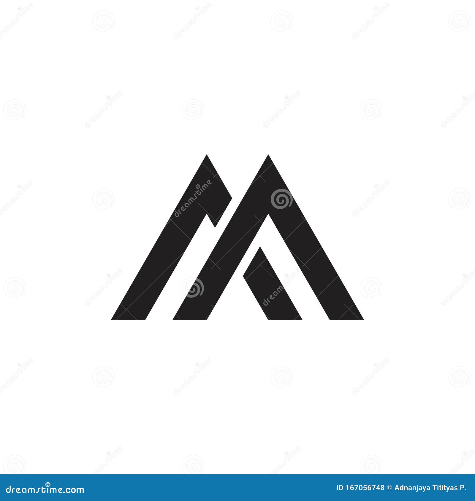 Letter Ma Simple Arrow Linked Geometric Logo Stock Vector ...