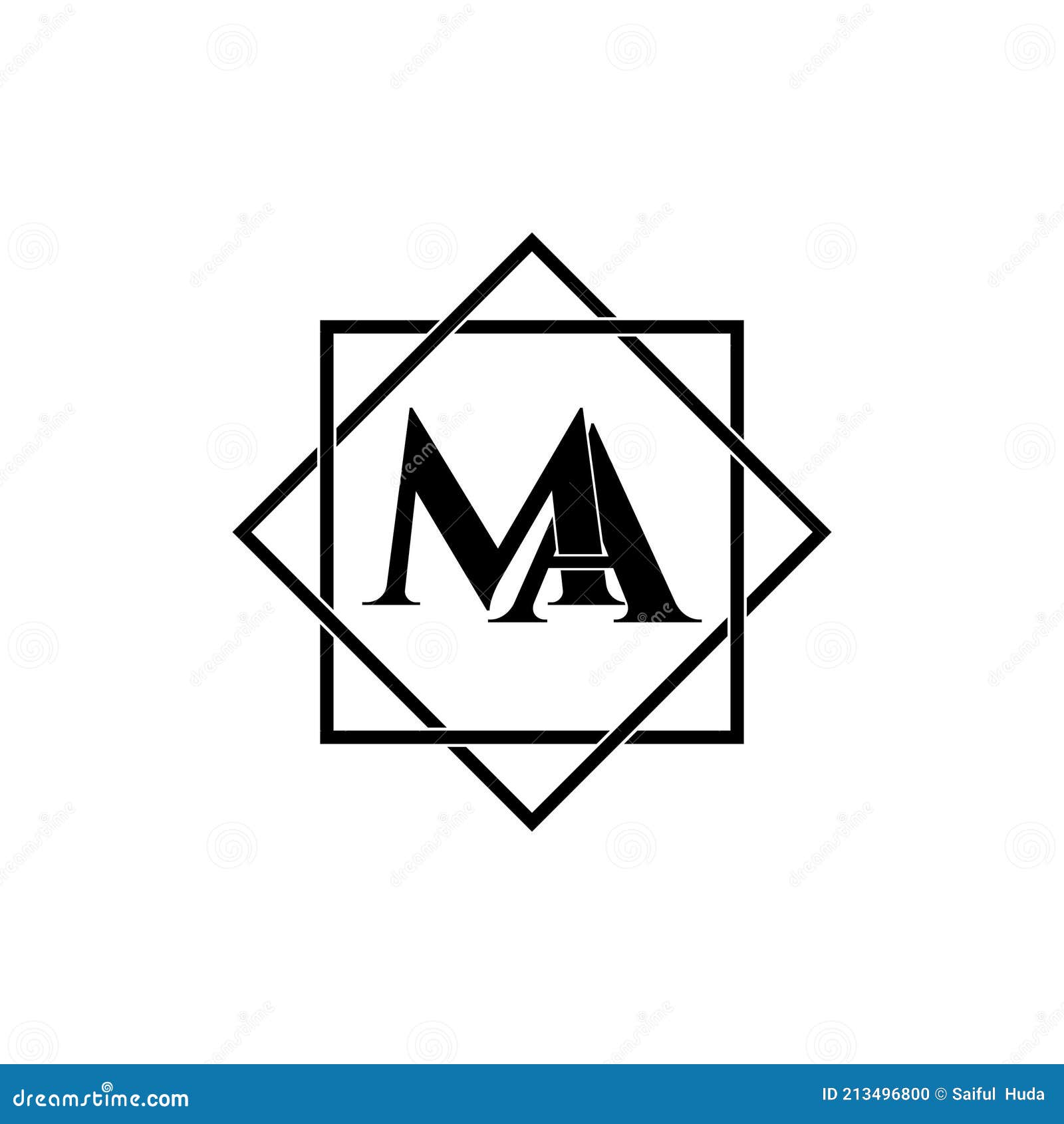 Letter MA Simple Monogram Logo Icon Design. Stock Vector - Illustration ...