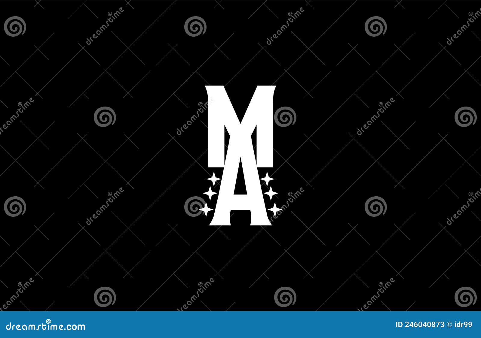 Letter MA or am Star Street Urban Monogram Logotype Stock Illustration ...
