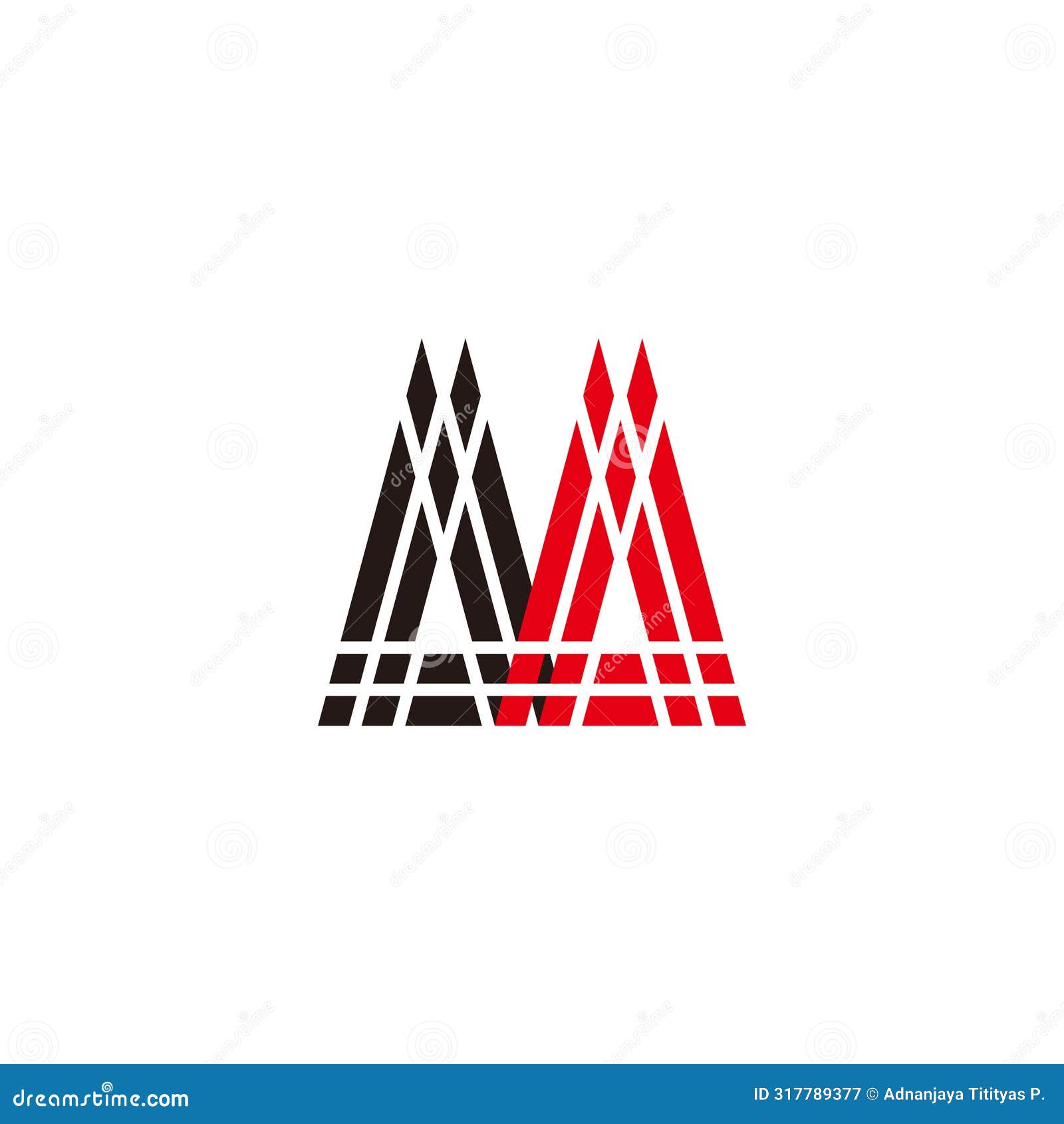 Letter Ma Stripes Mosaic Triangles Logo Vector | CartoonDealer.com ...