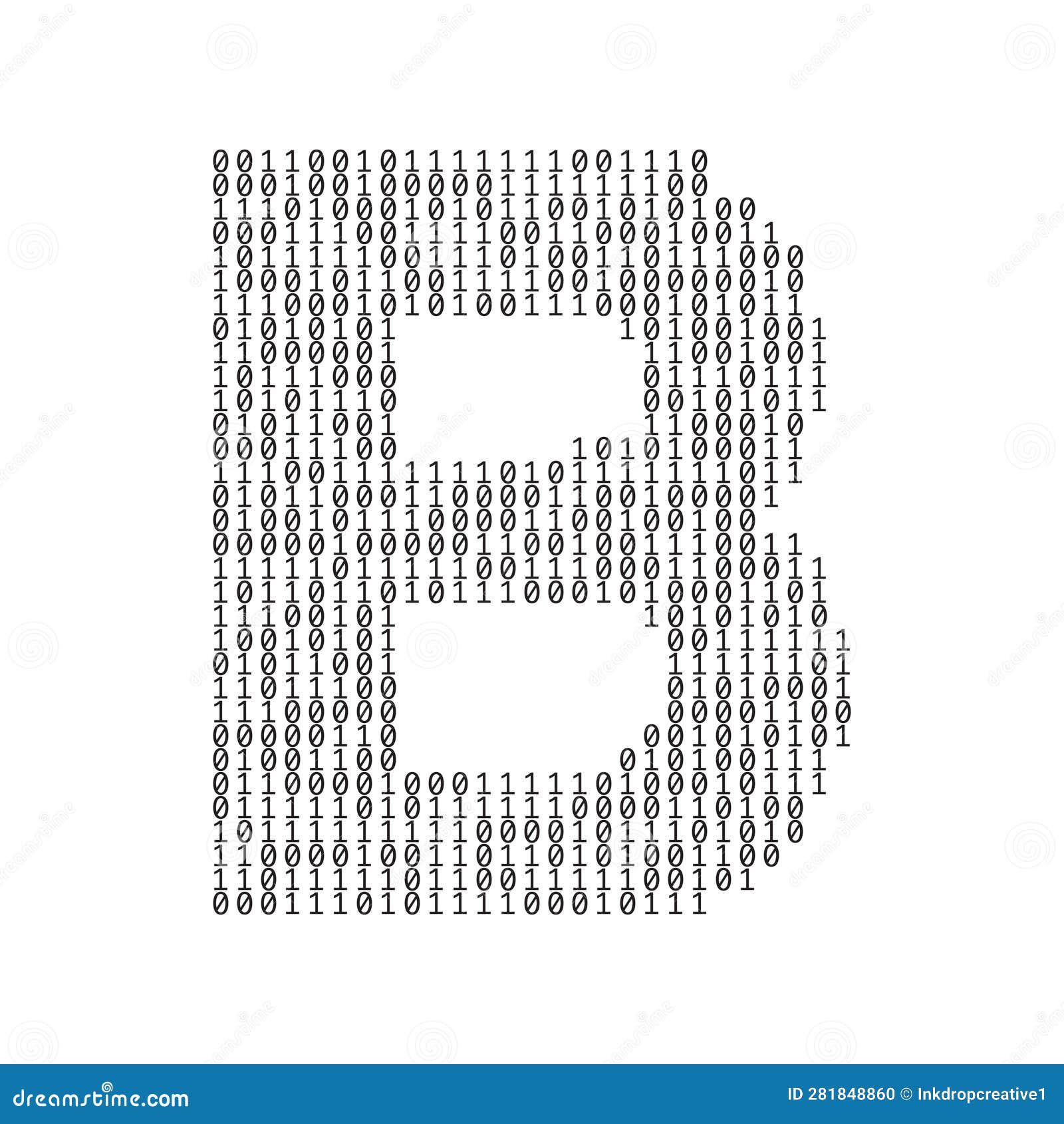 Letter B Made from Binary Code Digits. Technology Background Stock ...