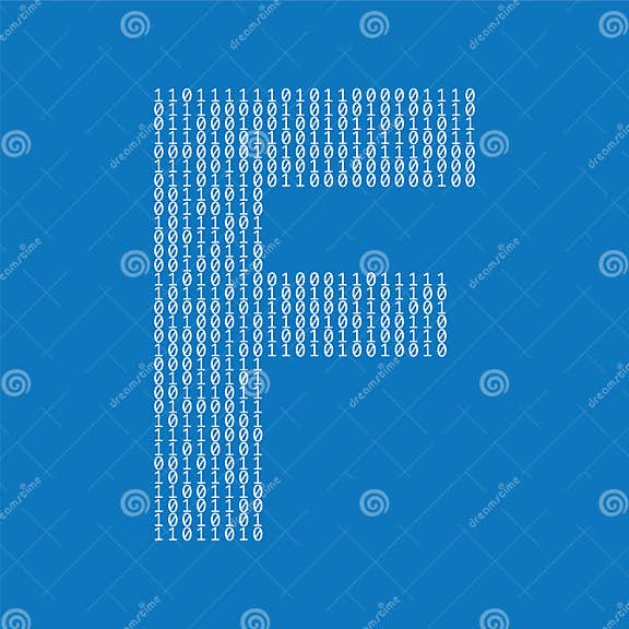 Letter F Made from Binary Code Digits. Technology Background Stock ...