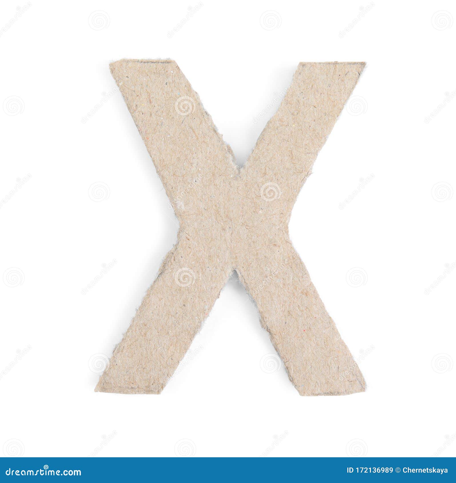 Letter X Made of Cardboard on White Stock Image - Image of recycle ...